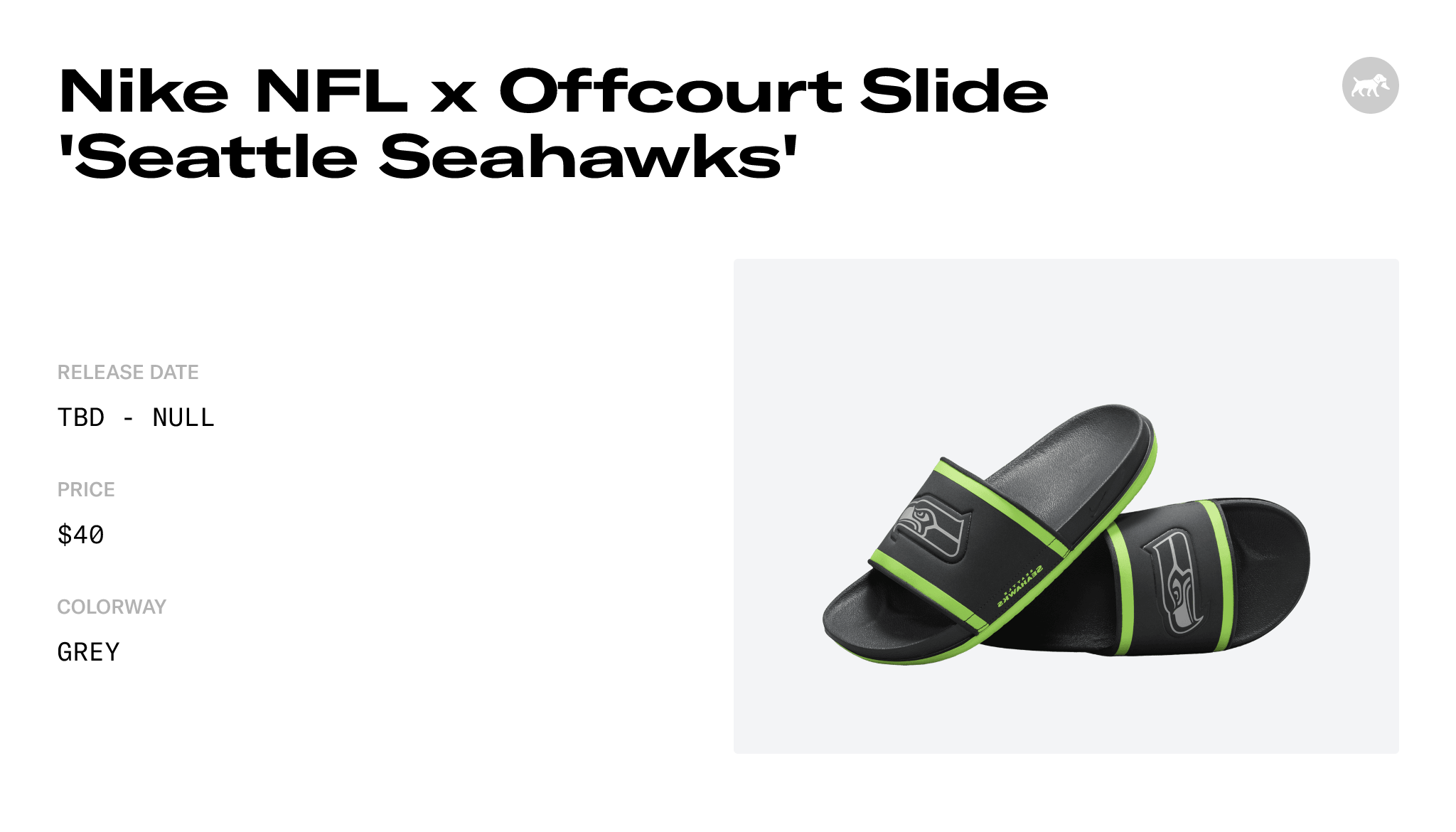 Nike NFL x Offcourt Slide 'Seattle Seahawks' - DD0545-002 Release Info
