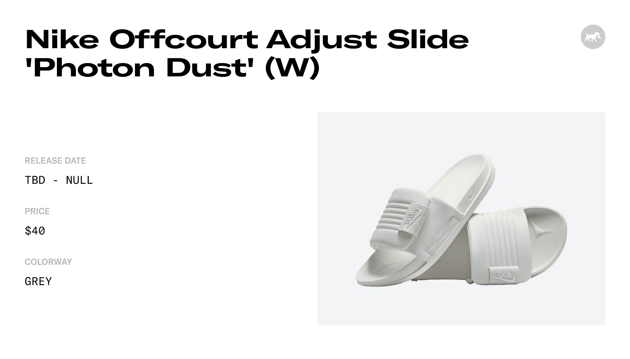 Nike Offcourt Adjust Slide 'Photon Dust' (W) - DV1033-001 Release Info