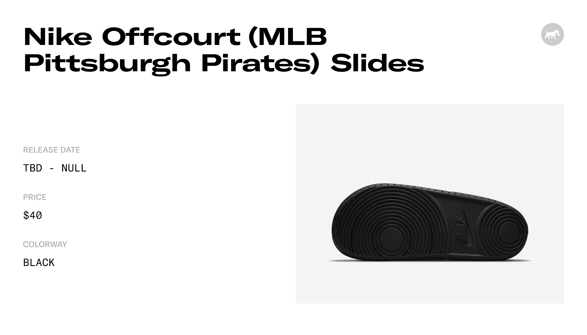 Nike Offcourt (MLB Pittsburgh Pirates) Slides - DH7002-001 Release Info