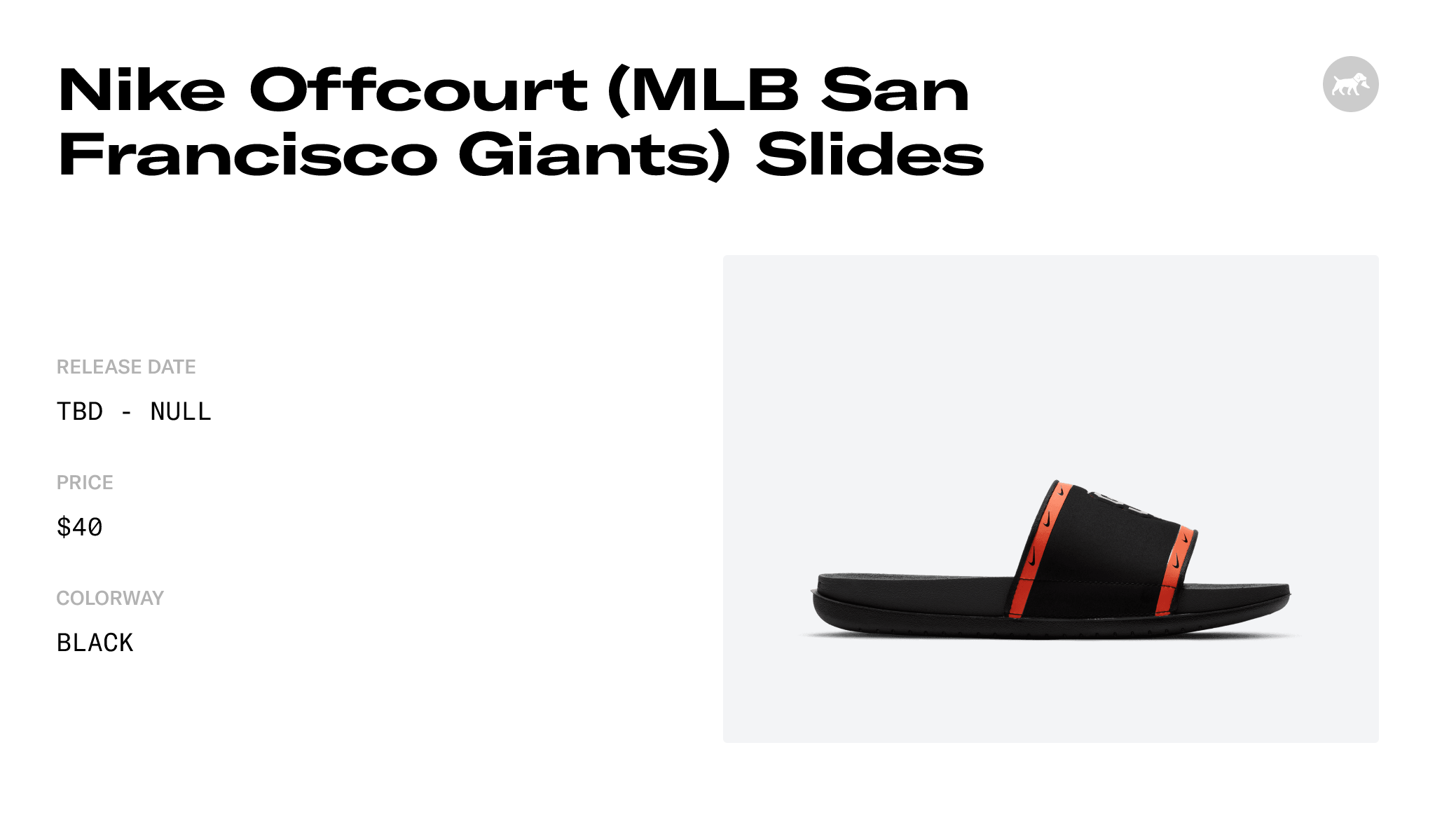 Nike Offcourt (MLB San Francisco Giants) Slides - DH6982-001 Release Info