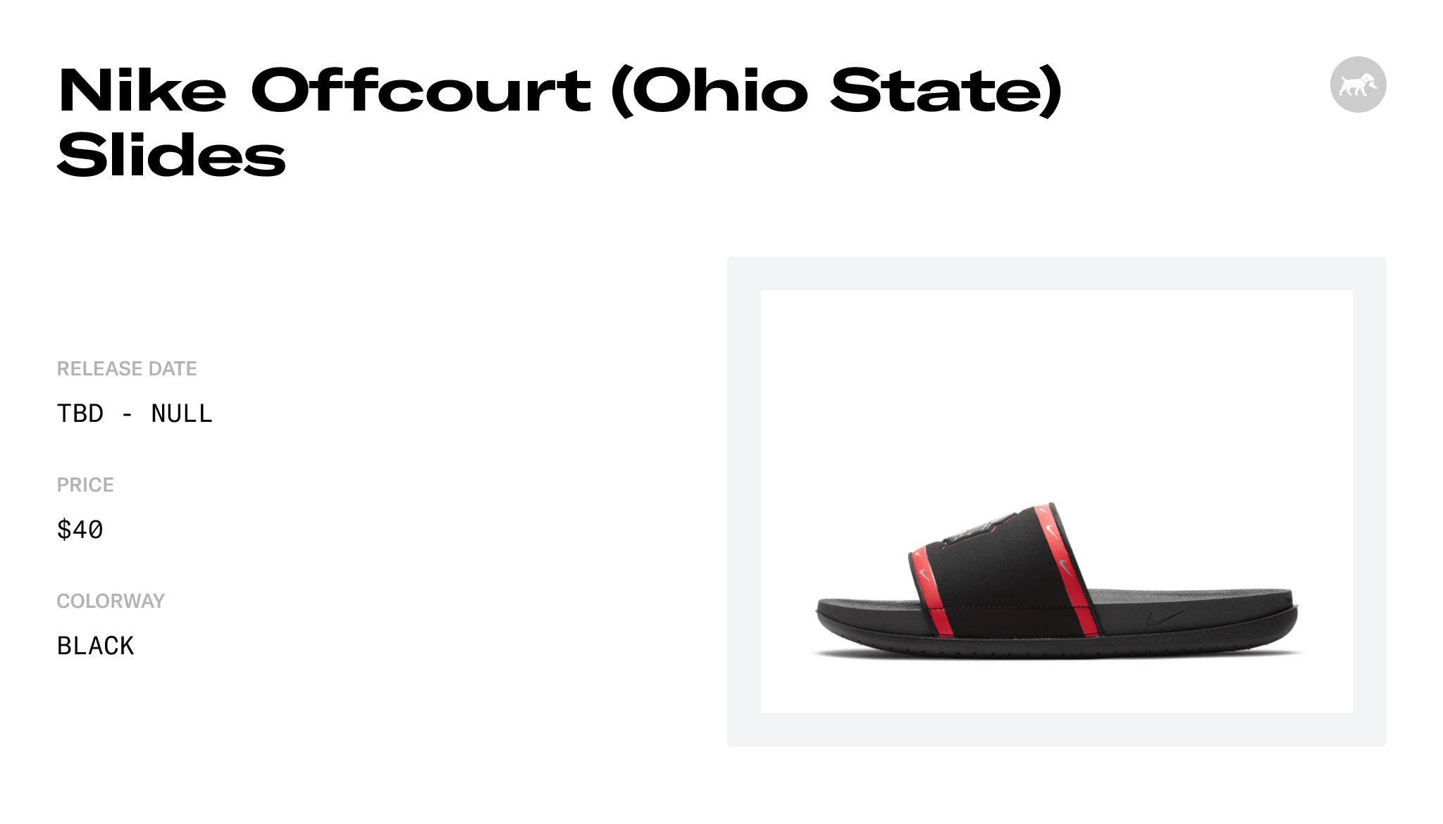 Nike Offcourt (Ohio State) Slides - DD0534-001 Release Info