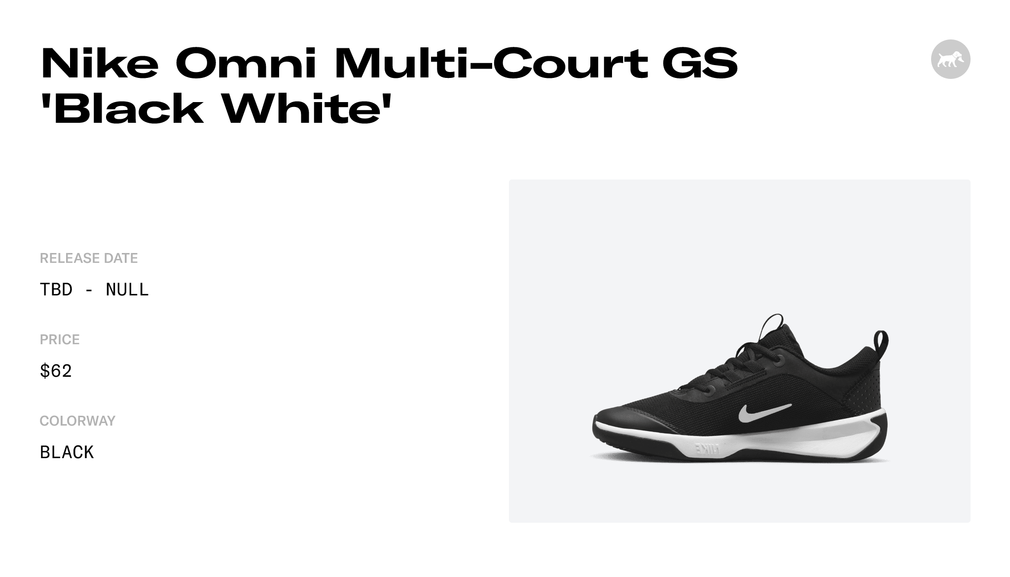 Nike Omni Multi-Court GS 'Black White' - DM9027-002 Release Info