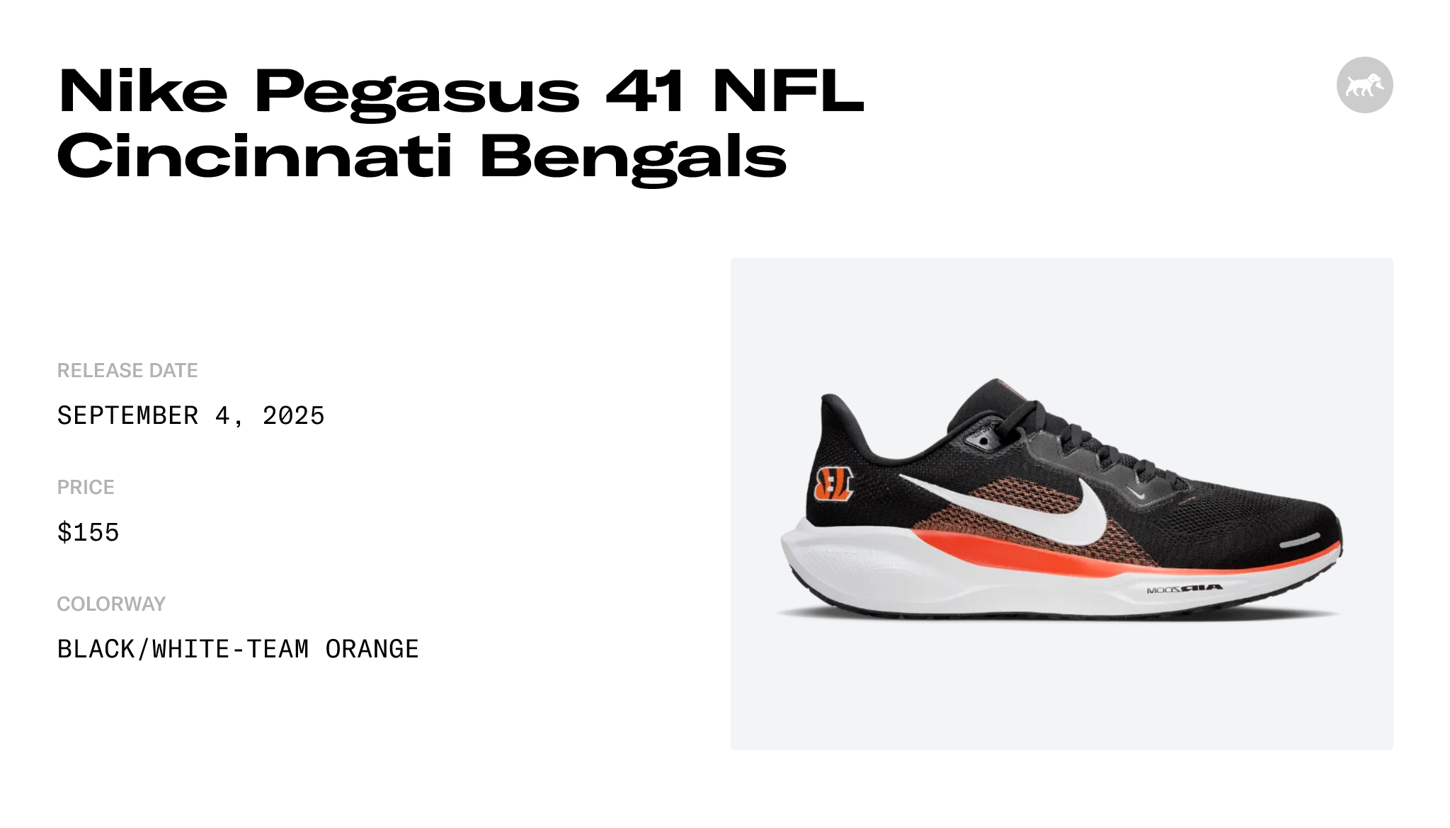 Nike Pegasus 41 NFL Cincinnati Bengals - IB3189-001 Release Info
