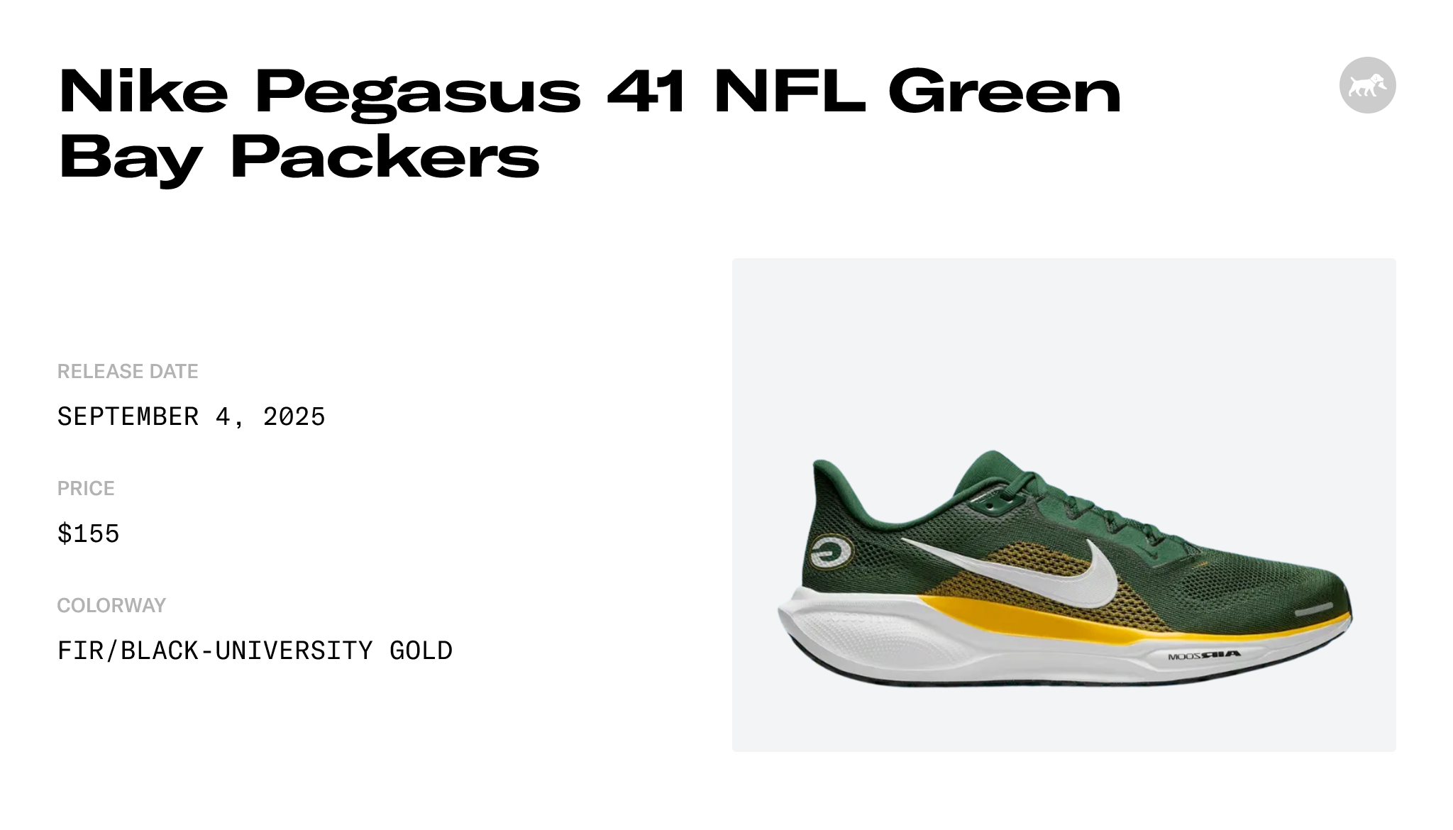 Nike Pegasus 41 NFL Green Bay Packers - IB3216-300 Release Info