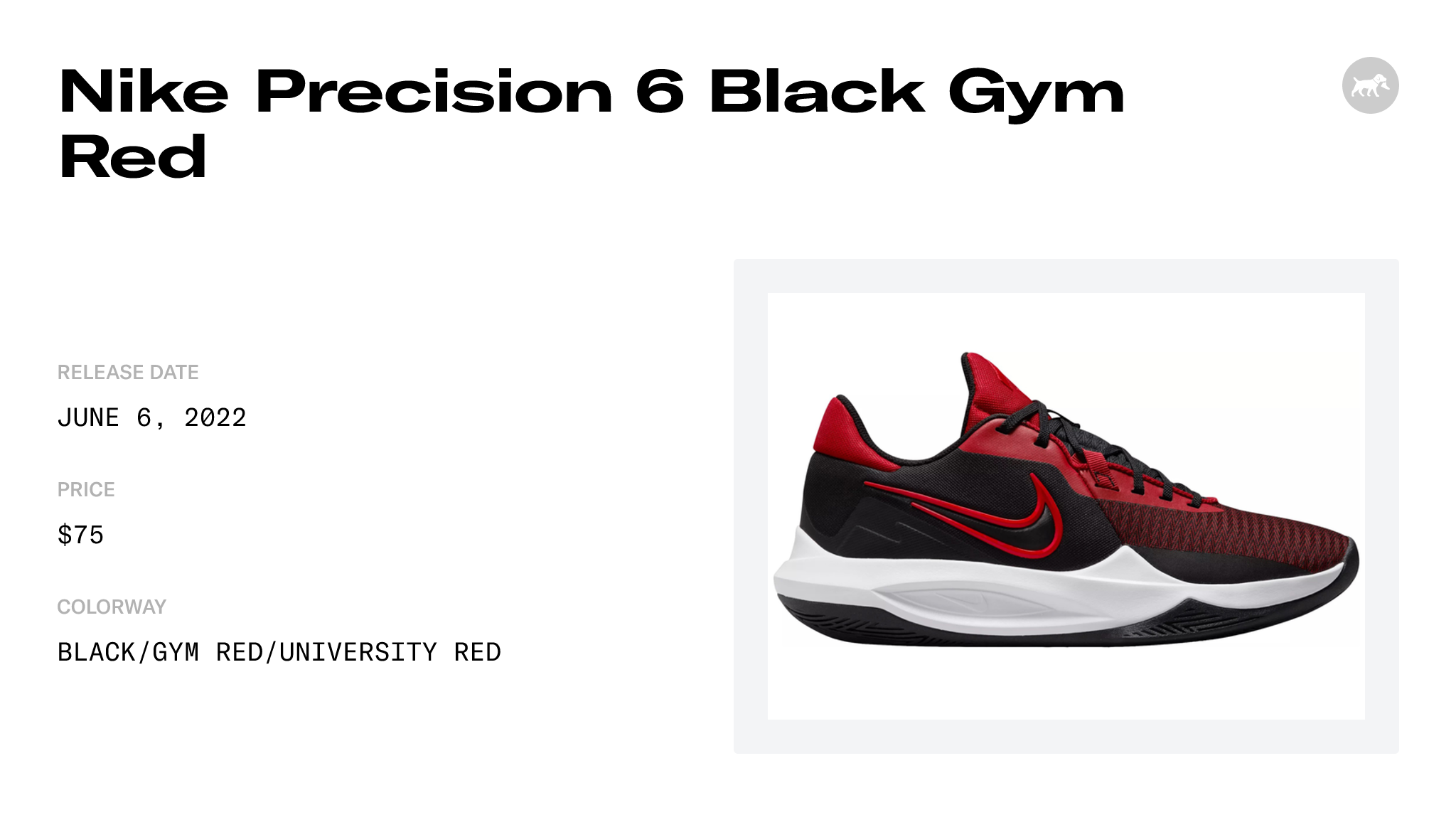 Nike Precision 6 Black Gym Red - DD9535-002 Raffles & Where to Buy