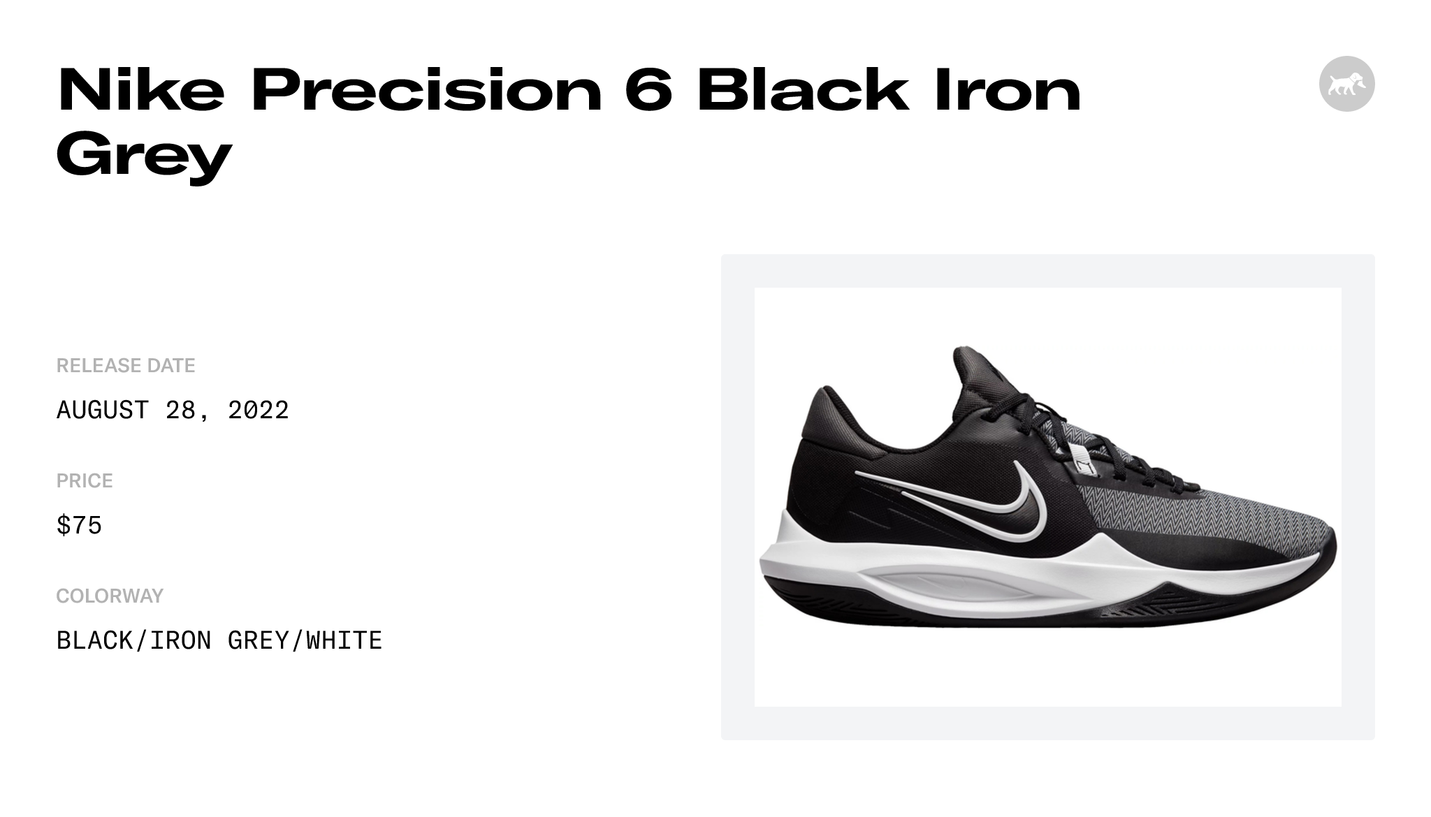 Nike Precision 6 Black Iron Grey - DD9535-003 Raffles & Where to Buy