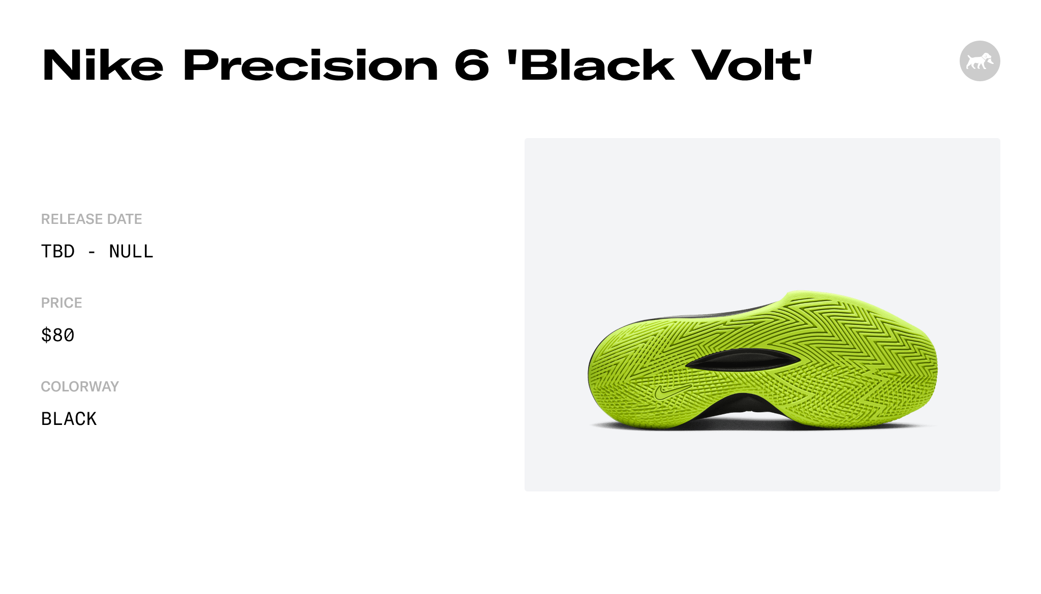 Nike Precision 6 'Black Volt' - DD9535-009 Release Info