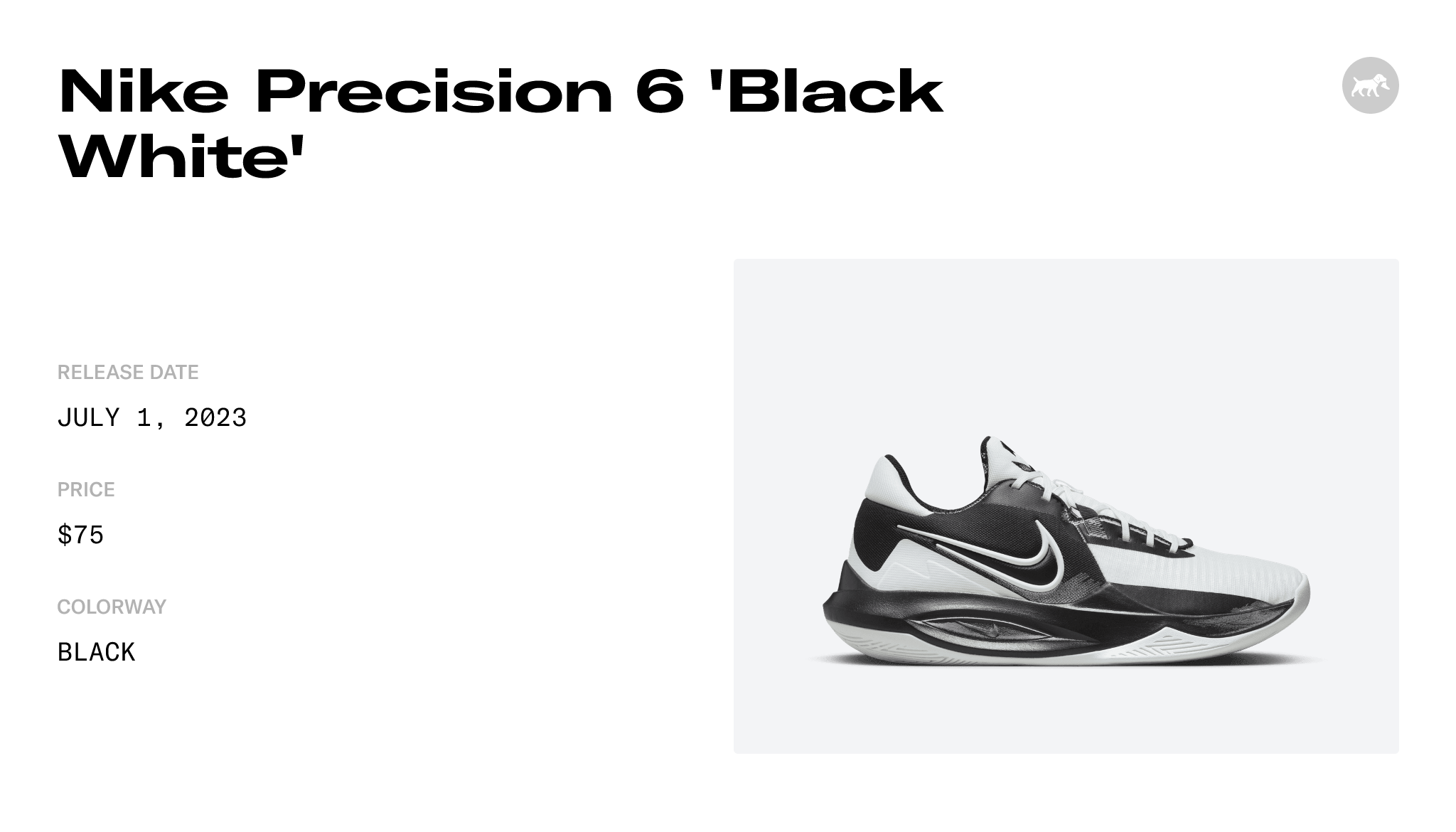 Nike Precision 6 'Black White' - DD9535-007 Release Info