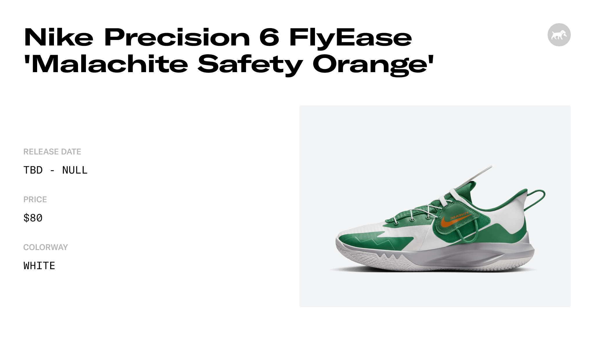 Nike Precision 6 FlyEase 'Malachite Safety Orange' - DJ7552-100 Release ...