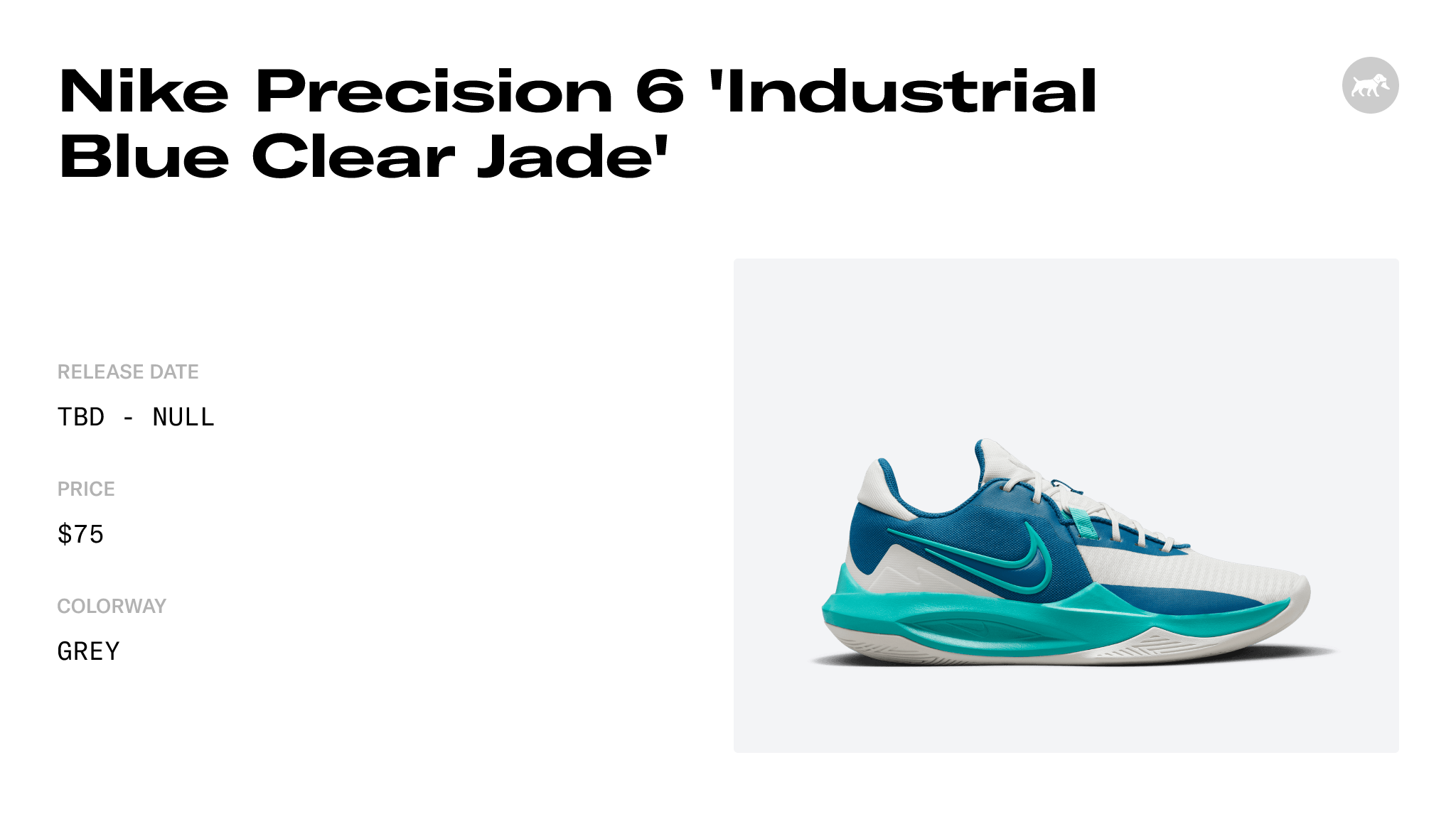 Nike Precision 6 'Industrial Blue Clear Jade' - DD9535-008 Release Info