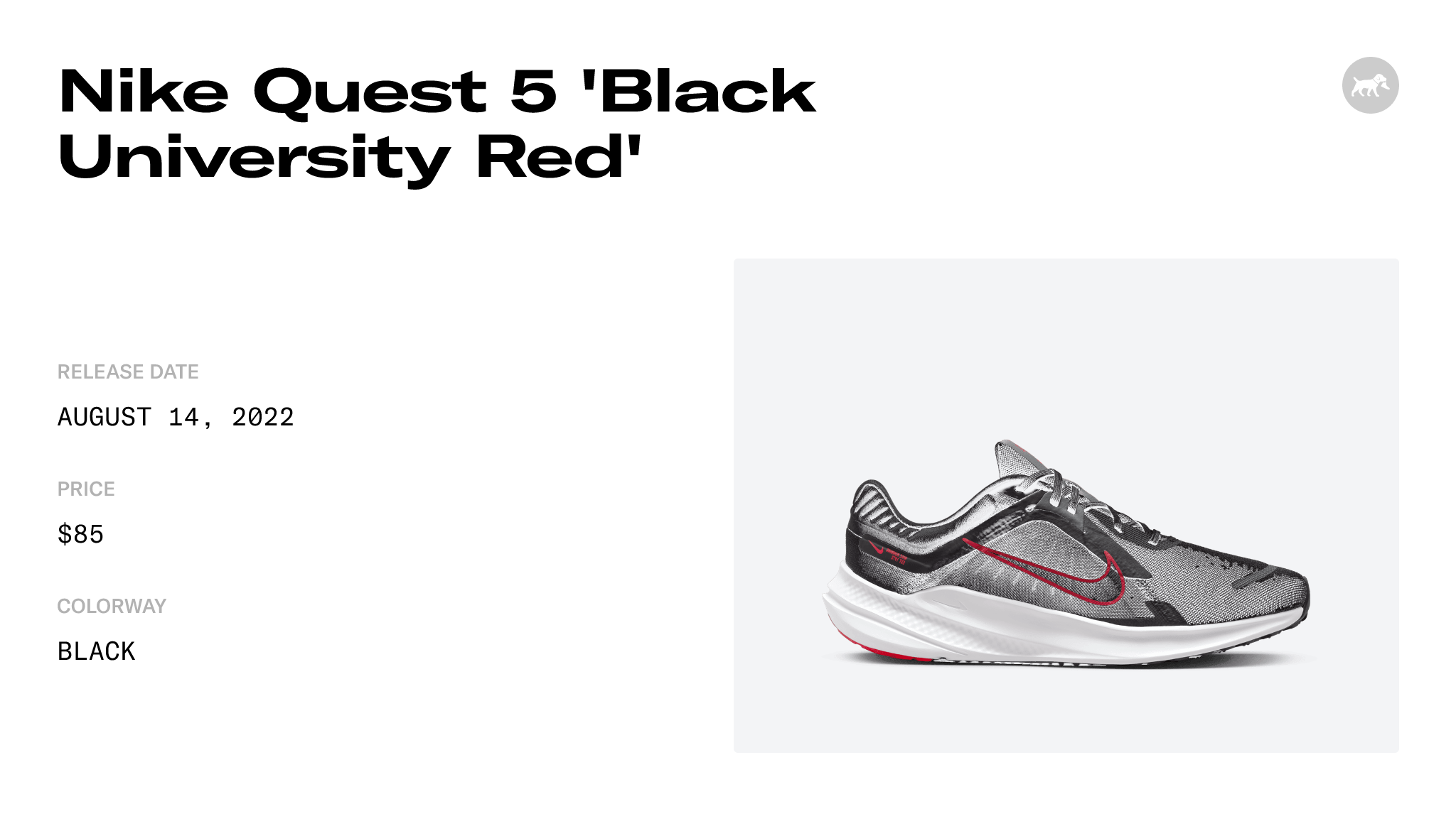 Nike Quest 5 'Black University Red' - DD0204-004 Raffles & Where to Buy