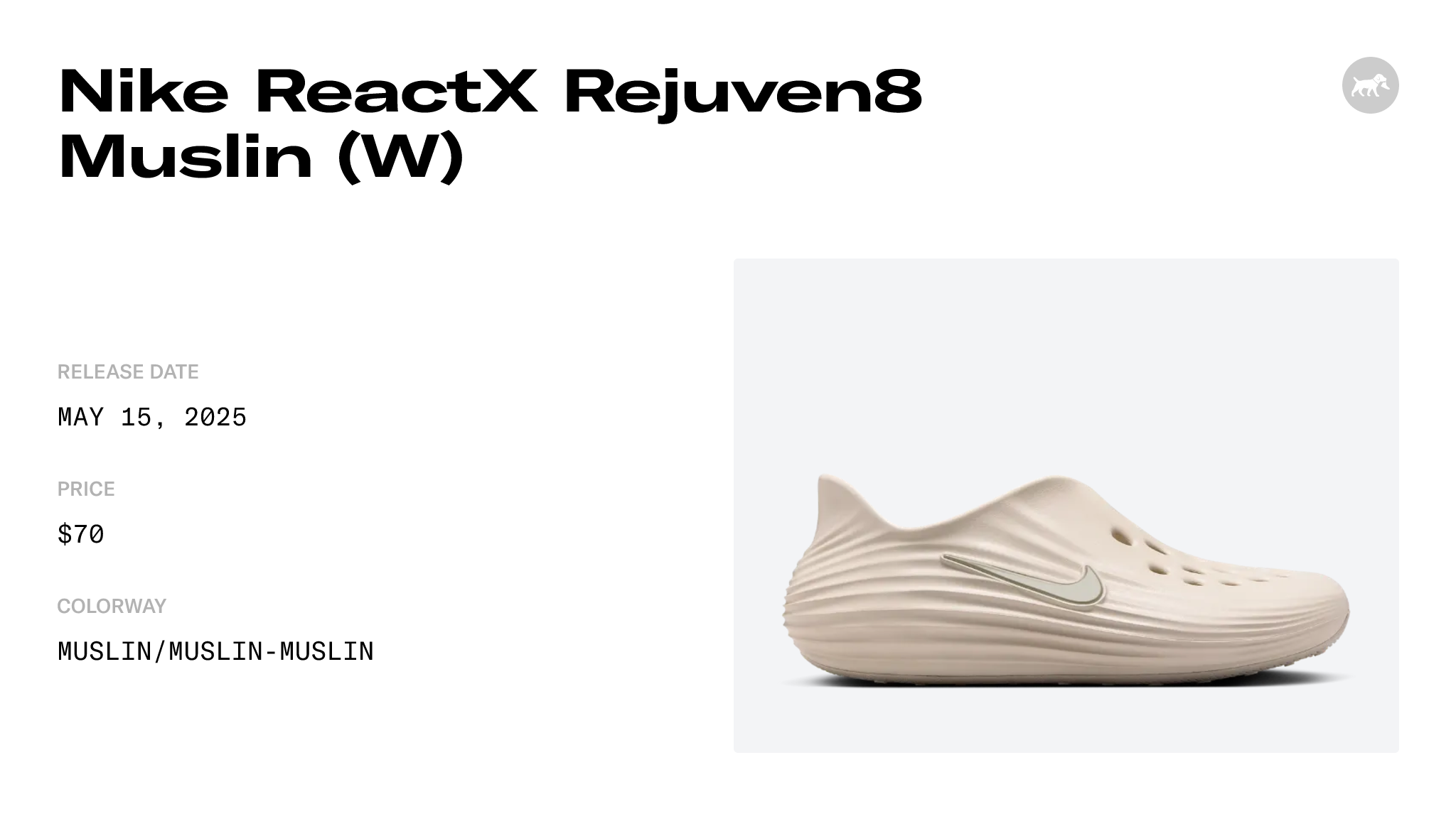Nike ReactX Rejuven8 Muslin (W) - HV5062-100 Release Info