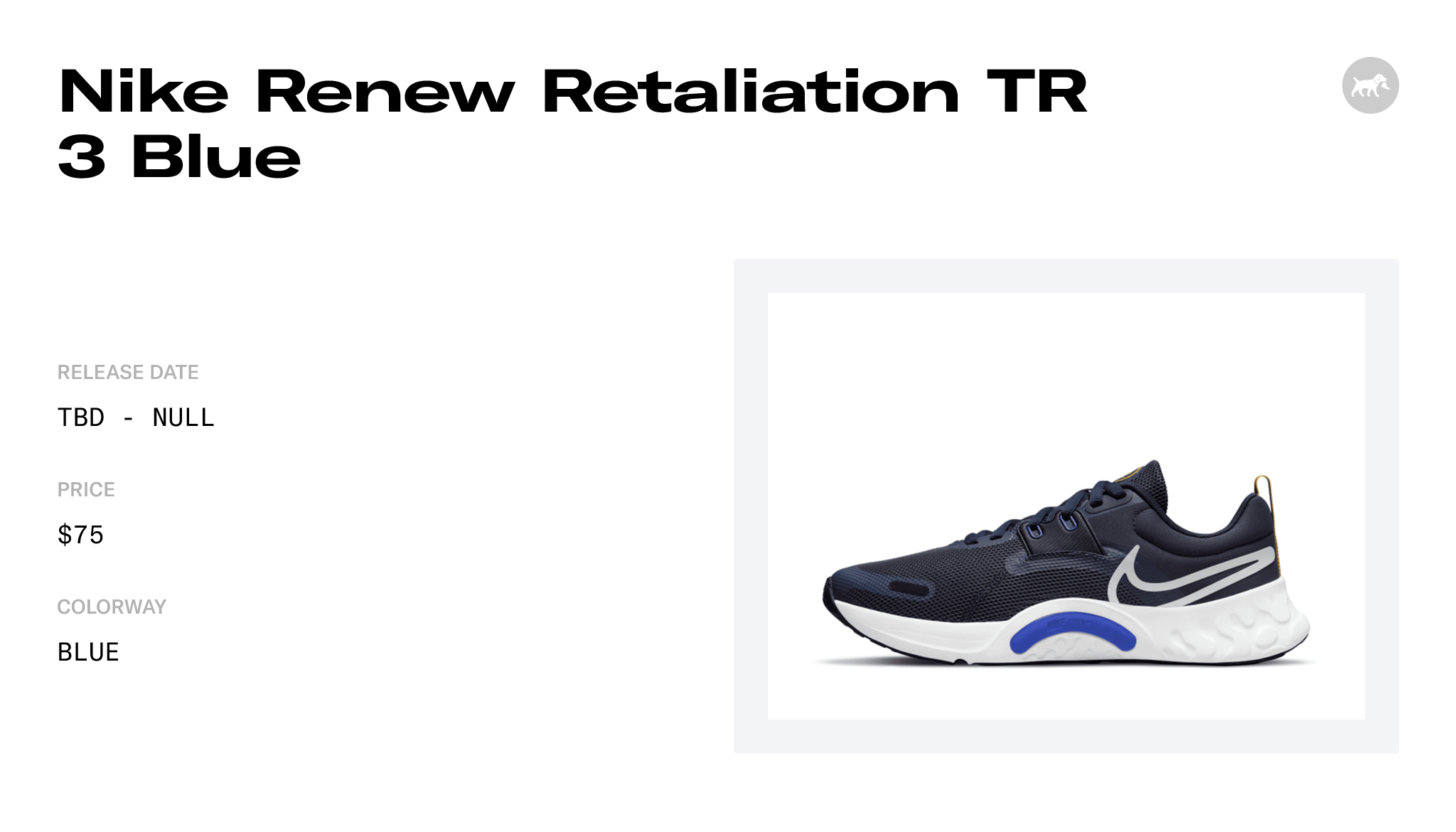Nike Renew Retaliation TR 3 Blue - DA1350-434 Release Info