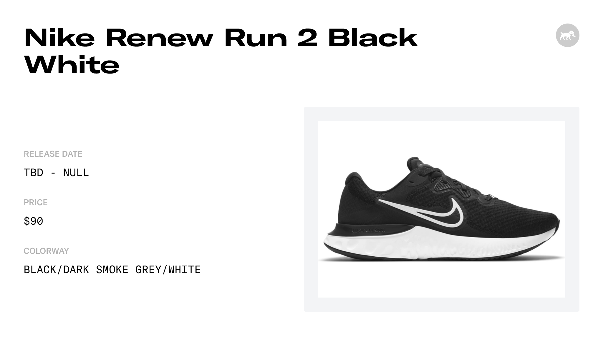 Nike Renew Run 2 Black White - CU3504-005 Release Info