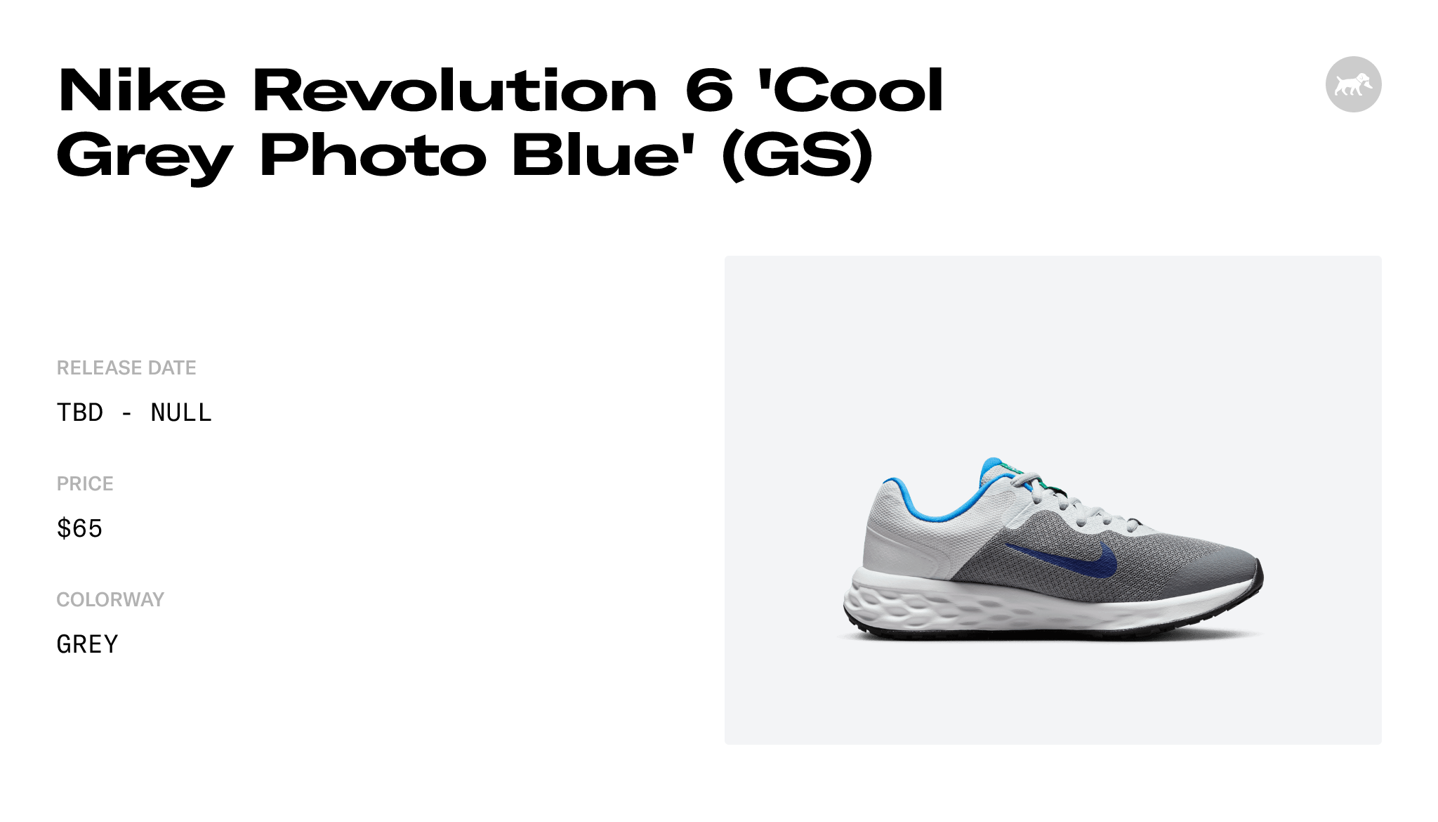 Nike Revolution 6 'Cool Grey Photo Blue' (GS) - DD1096-008 Release Info