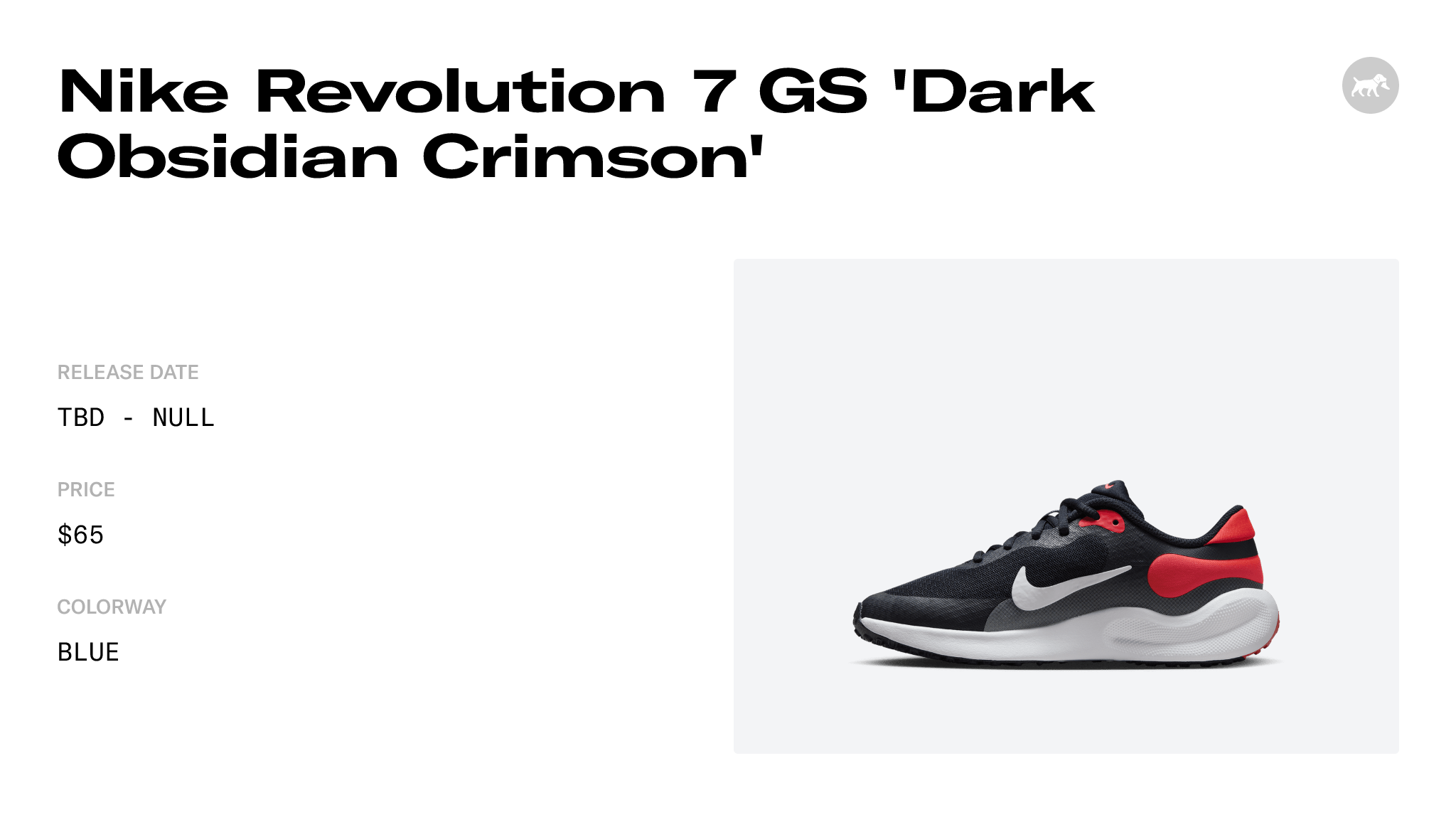 Nike Revolution 7 GS 'Dark Obsidian Crimson' - FB7689-400 Release Info