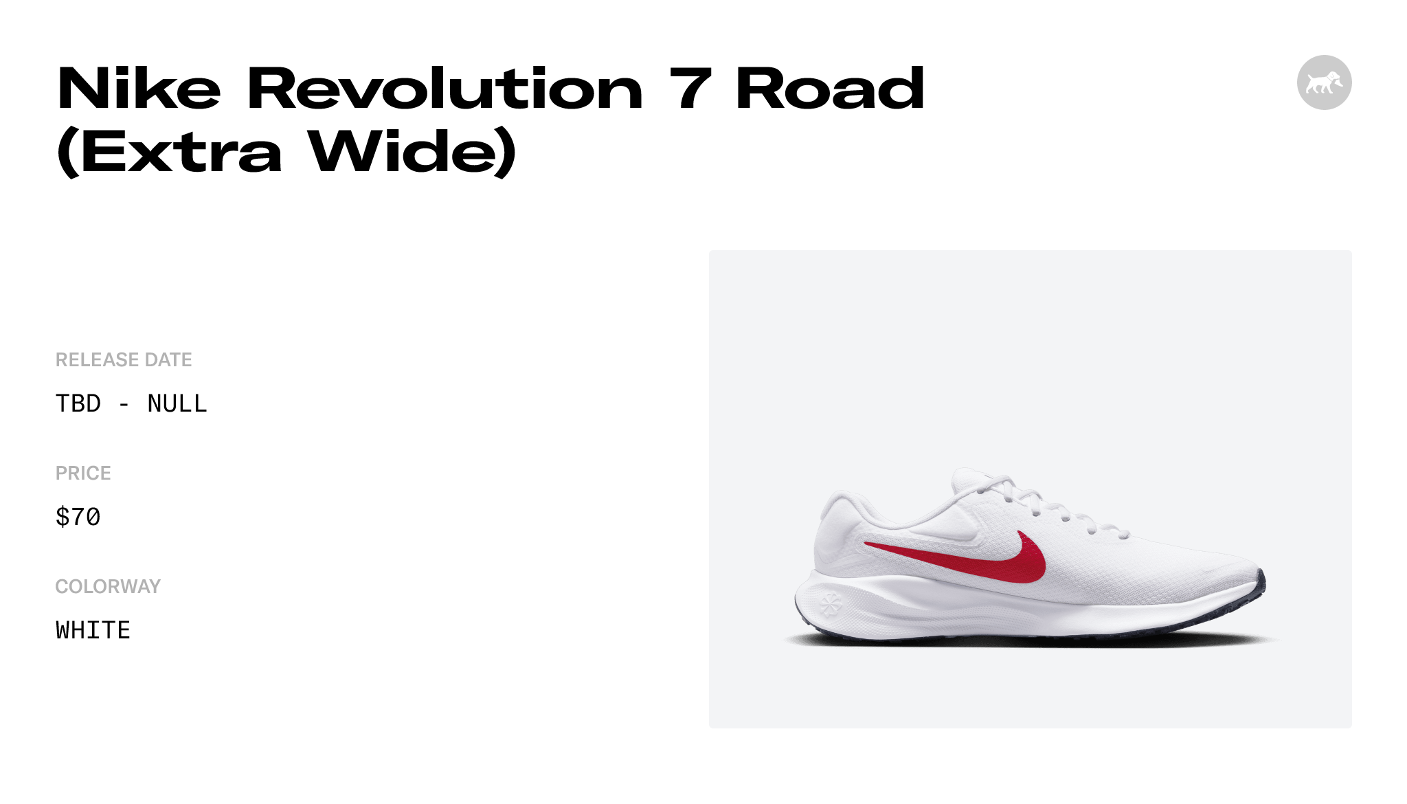 Nike Revolution 7 Road (Extra Wide) - FB8501-100 Release Info