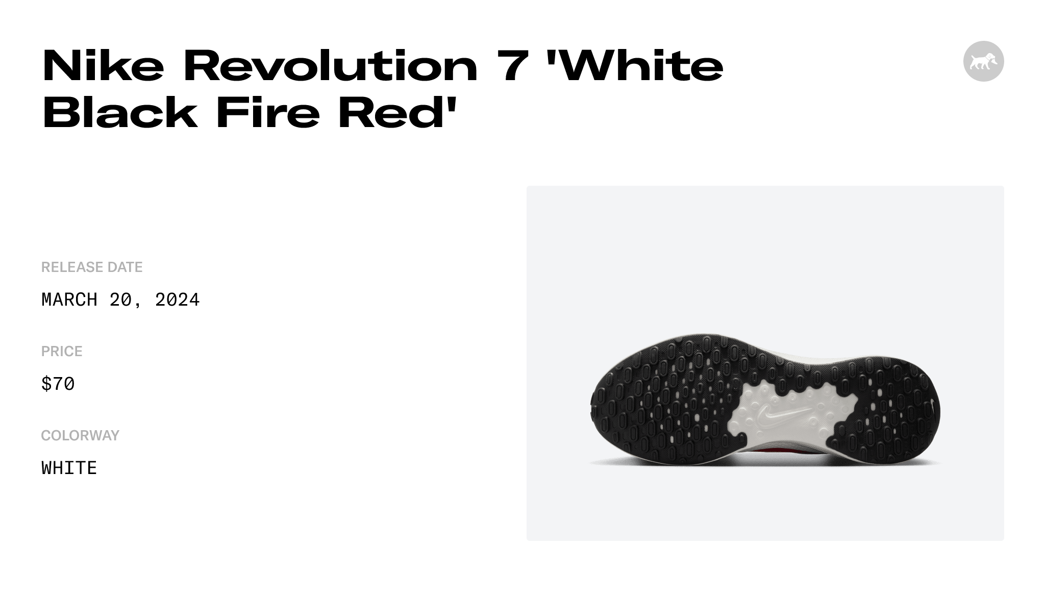 Nike Revolution 7 'White Black Fire Red' - FB2207-102 Release Info
