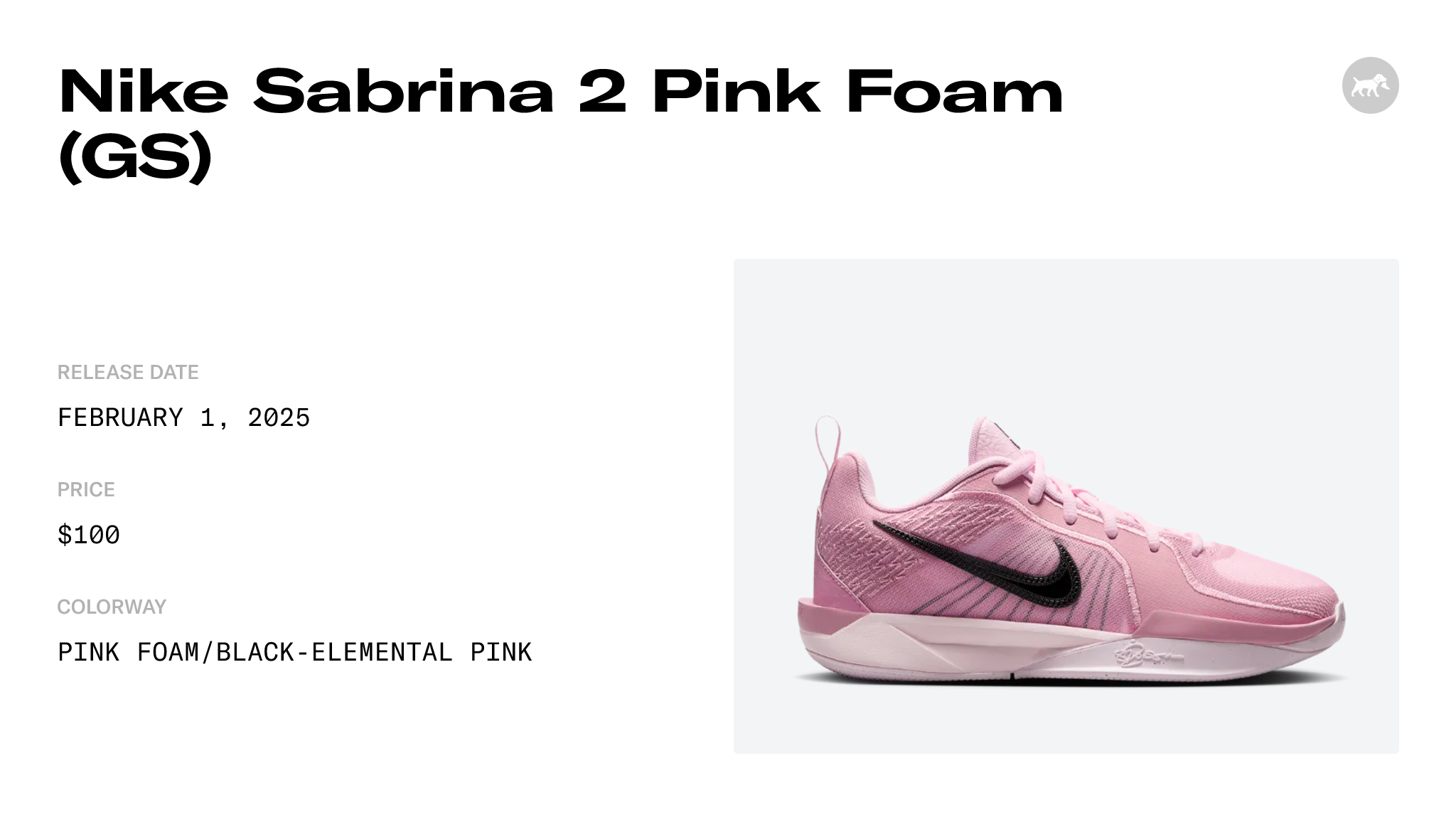Nike Sabrina 2 Pink Foam (GS) - FQ2174-601 Raffles & Where to Buy