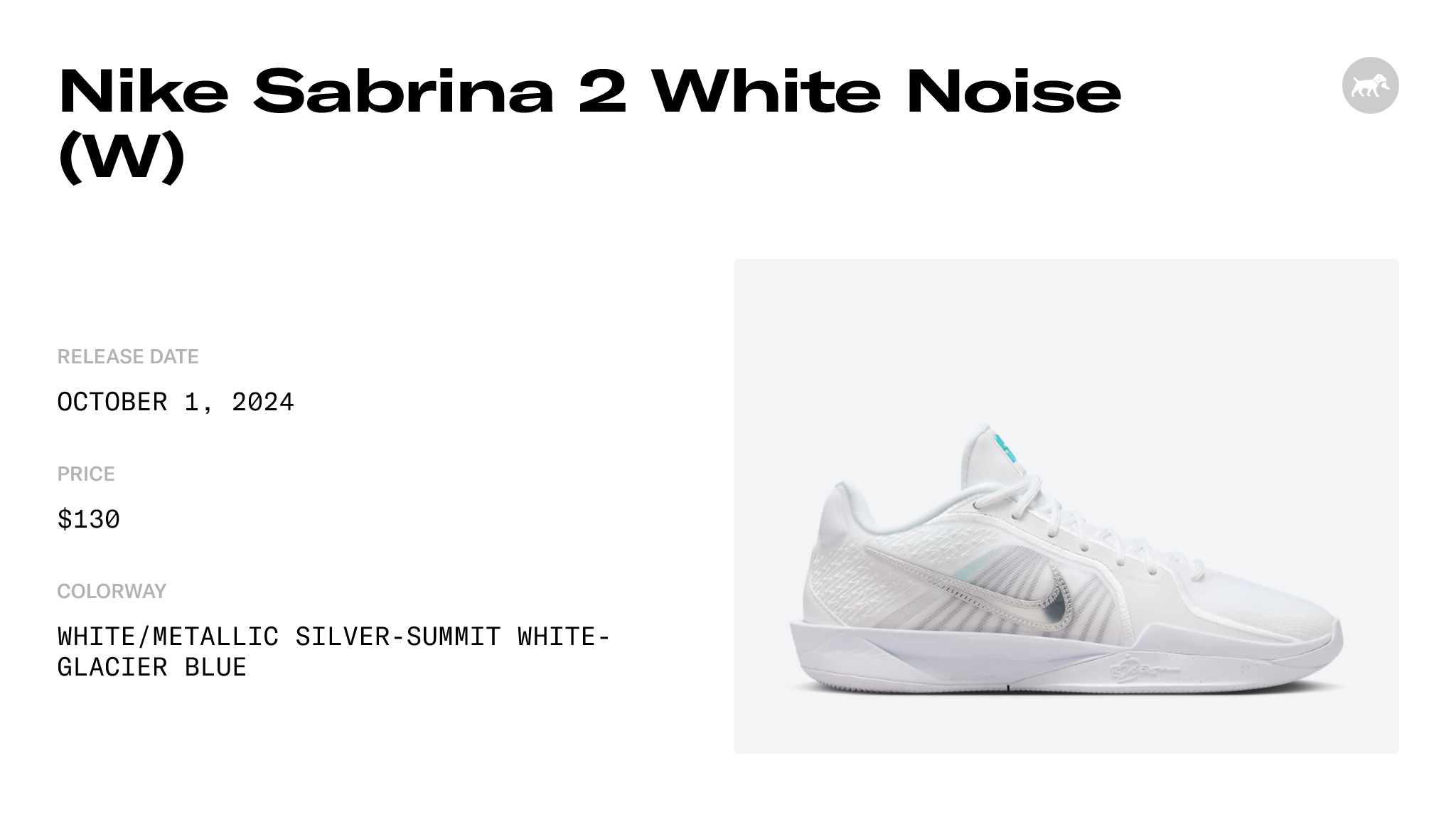 Nike Sabrina 2 White Noise (W) - FQ2174-101 Raffles & Where to Buy