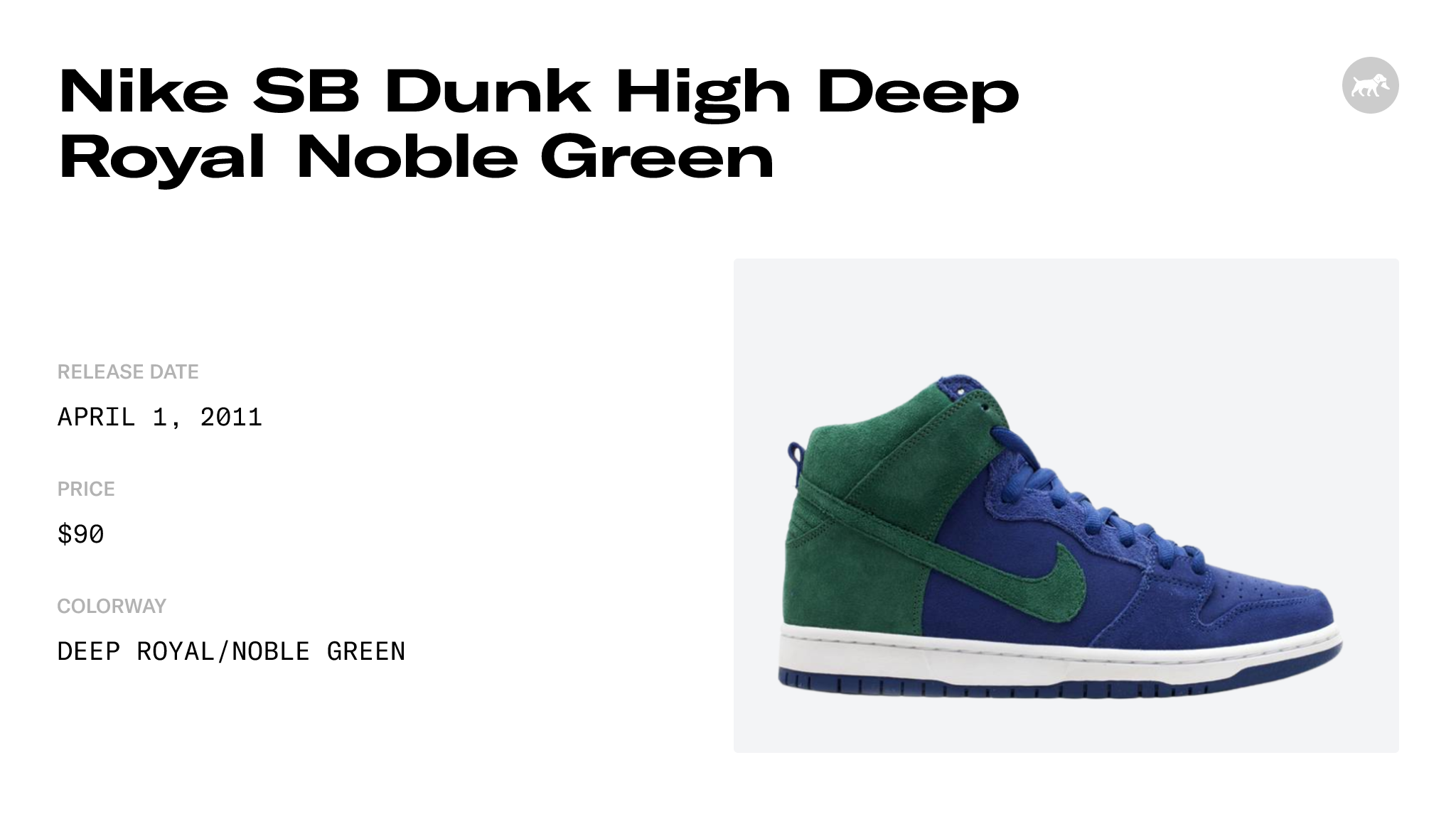 Nike SB Dunk High Deep Royal Noble Green - 305050-402