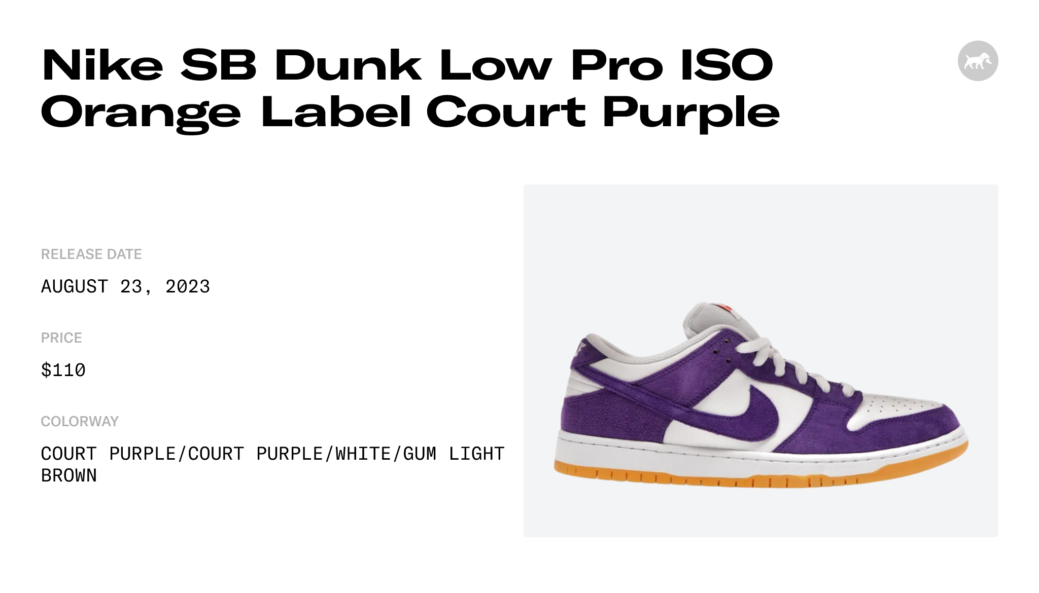 Nike SB Dunk Low Pro ISO Orange Label Court Purple - DV5464-500
