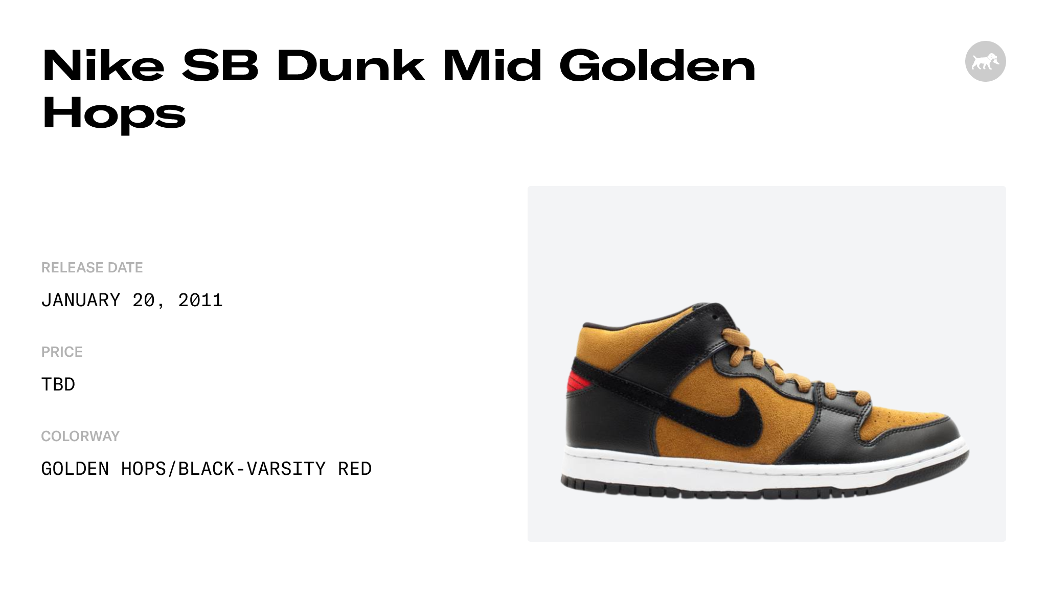 Nike SB Dunk Mid Golden Hops - 314383-706 Raffles & Where to Buy