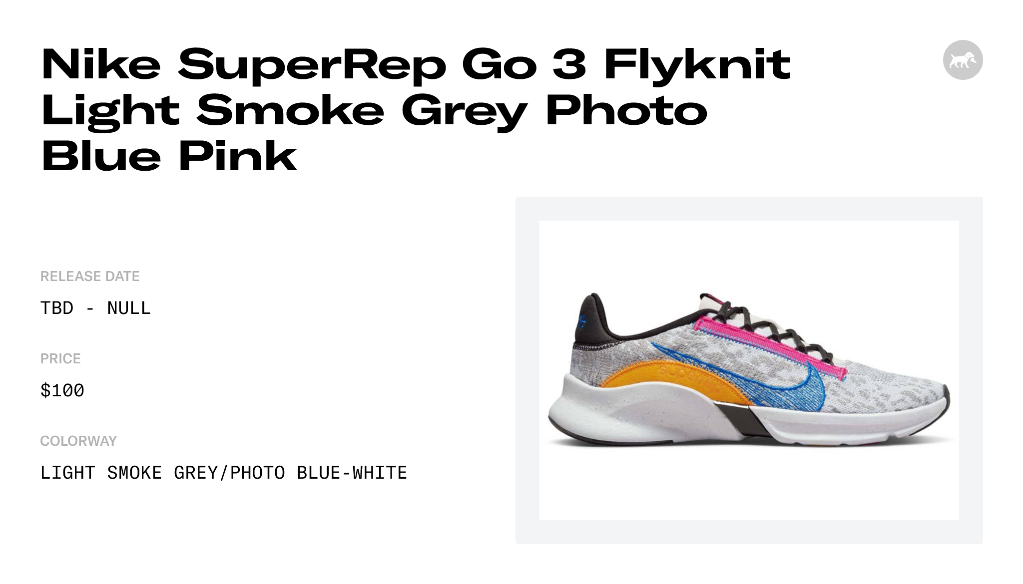 Nike SuperRep Go 3 Flyknit Light Smoke Grey Photo Blue Pink - DH3394 ...