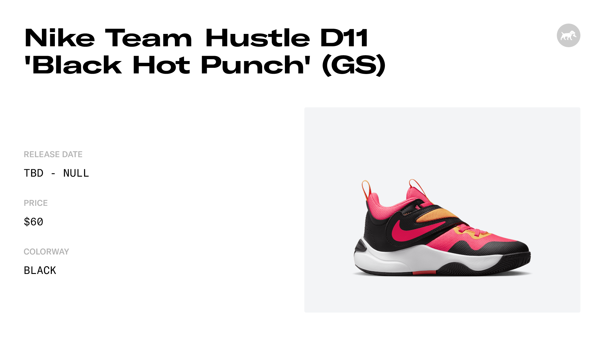 Nike Team Hustle D11 'Black Hot Punch' (GS) - DV8996-001 Release Info