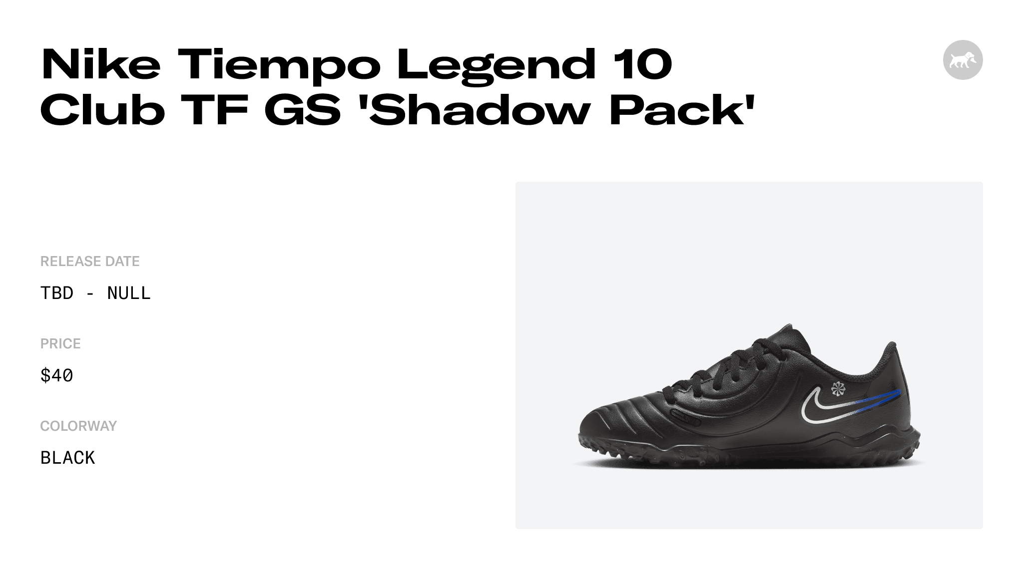 Nike Tiempo Legend 10 Club TF GS 'Shadow Pack' - DV4355-040 Release Info