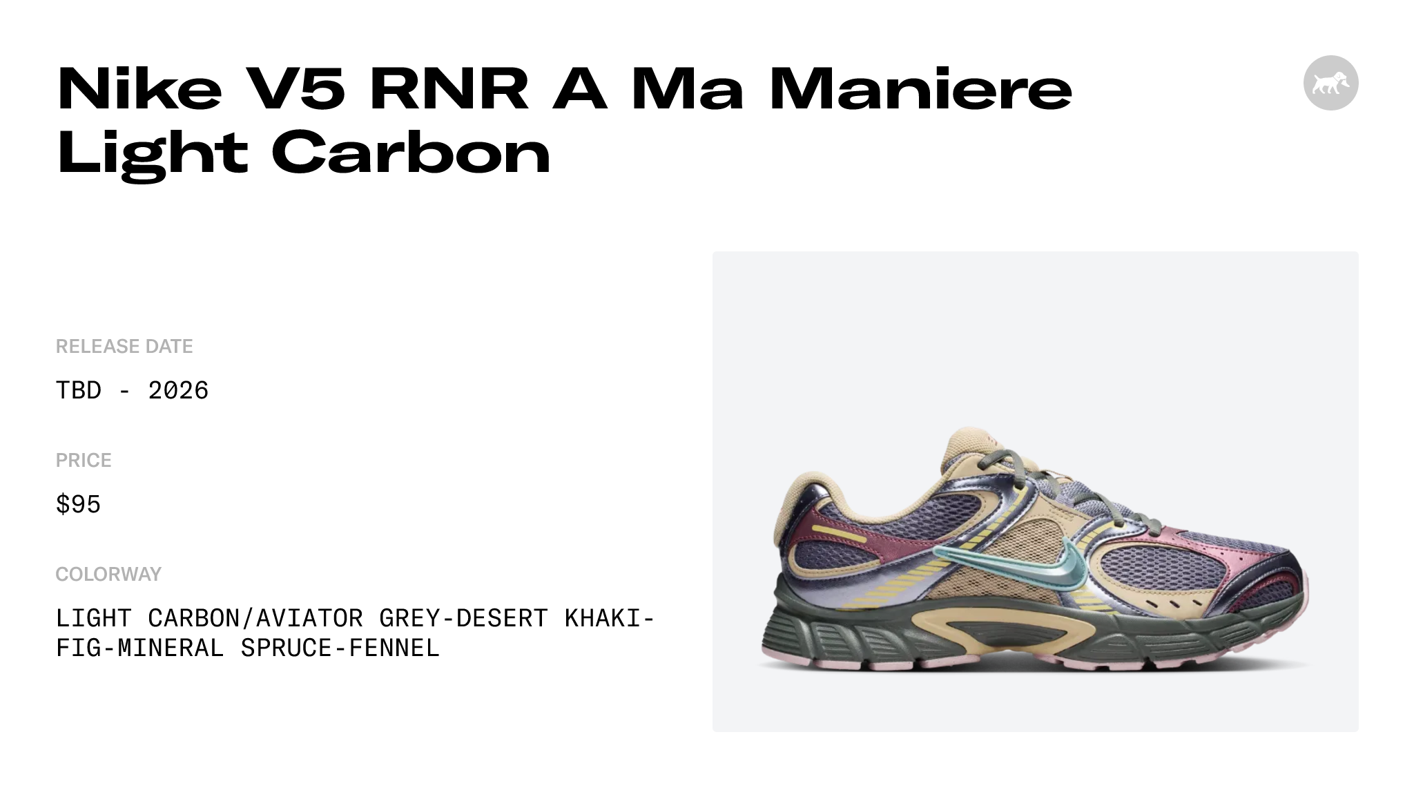 Nike V5 RNR A Ma Maniere Light Carbon - IU3431-001 Release Info