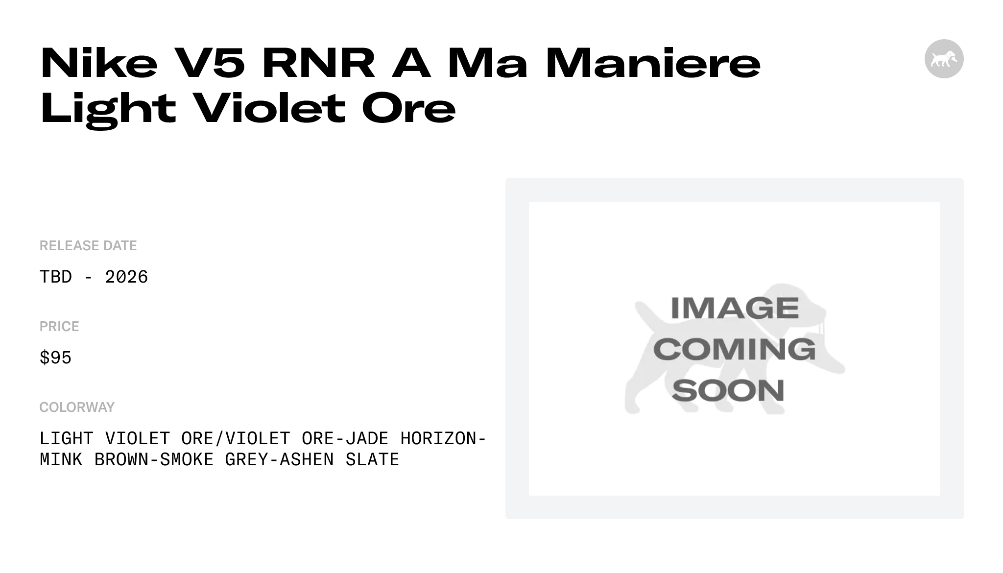Nike V5 RNR A Ma Maniere Light Violet Ore - IU3431-200 Release Info