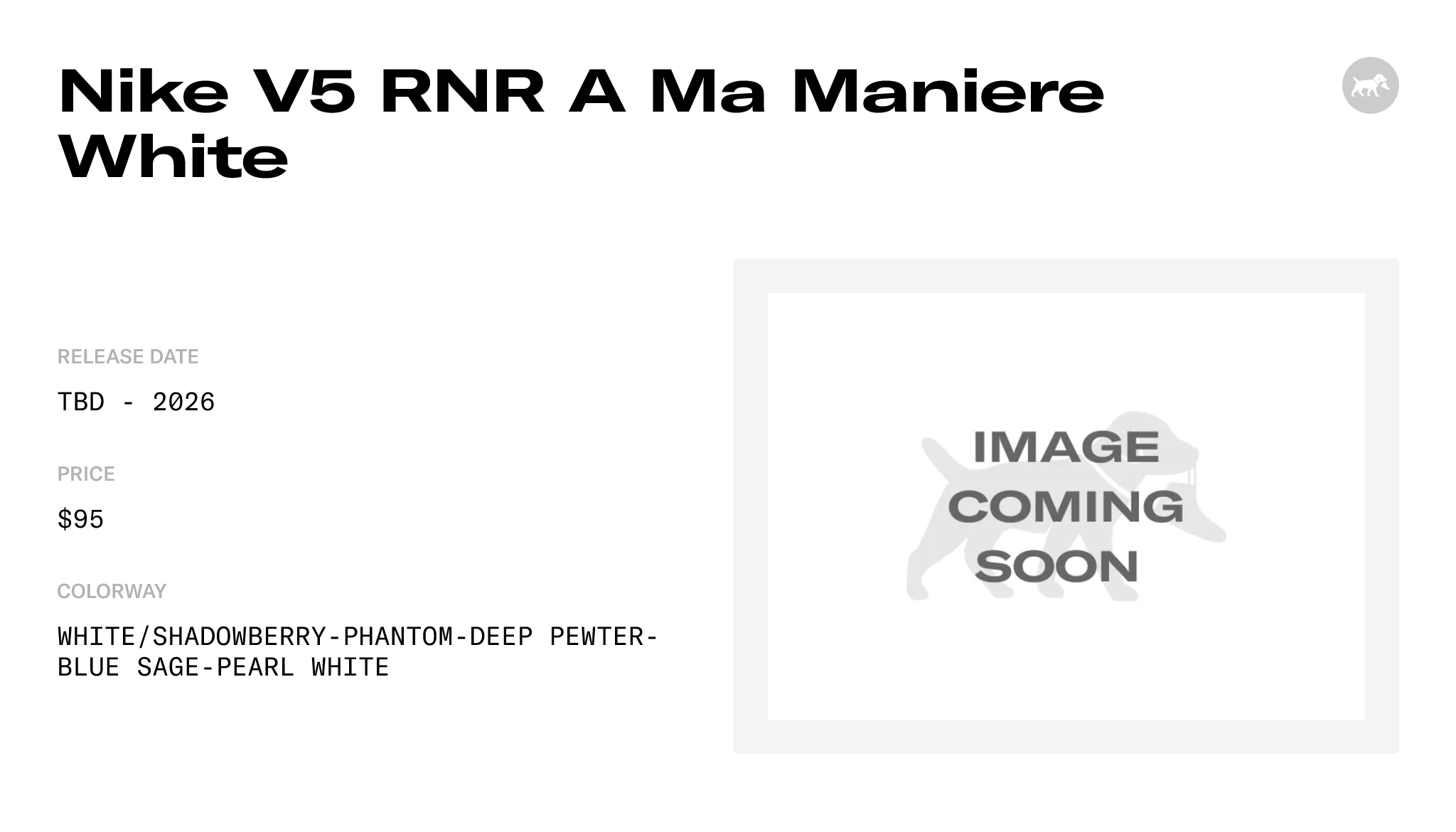 Nike V5 RNR A Ma Maniere White - IU3431-101 Release Info