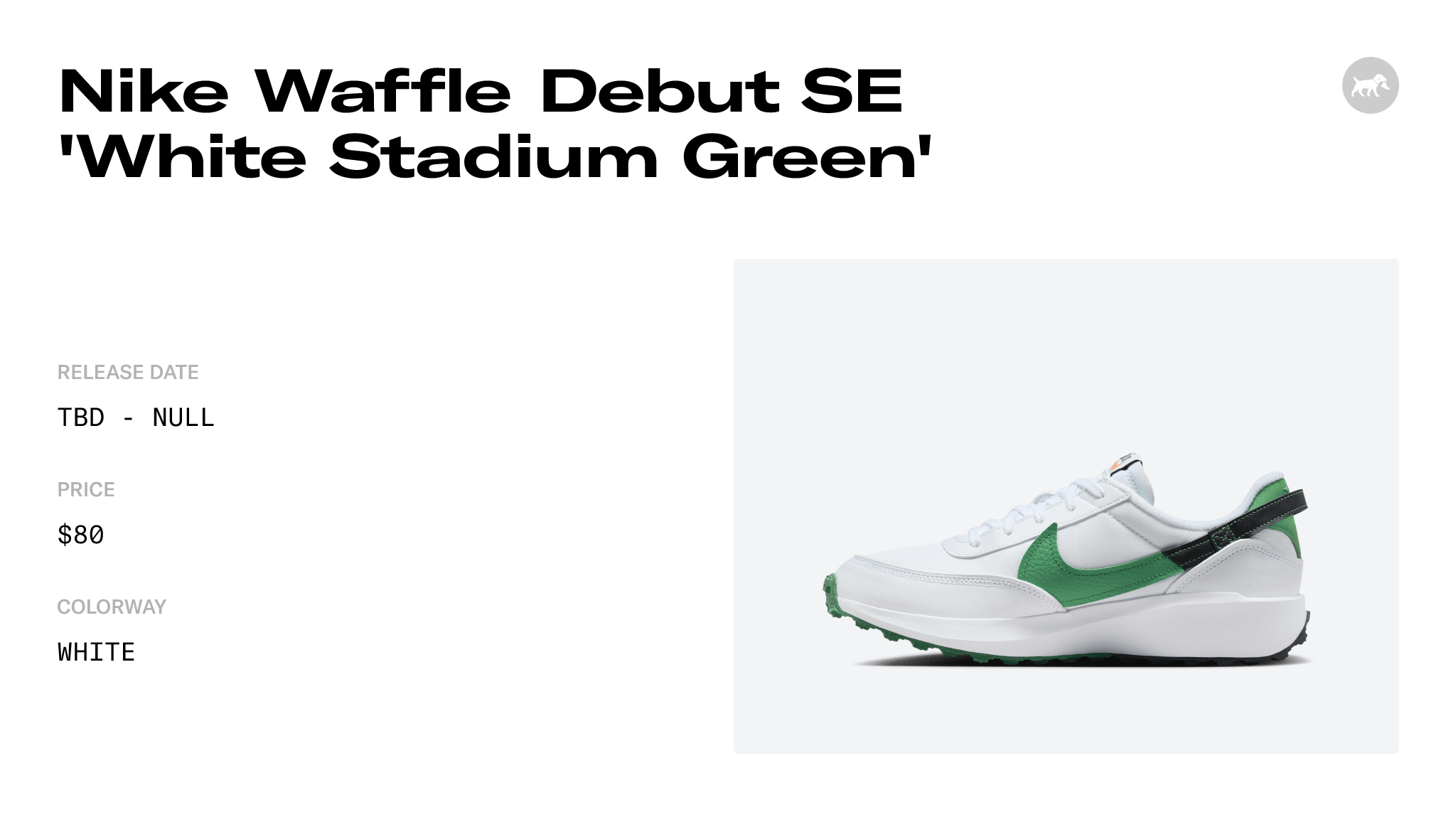 Nike Waffle Debut SE 'White Stadium Green' - DQ7684-101 Release Info