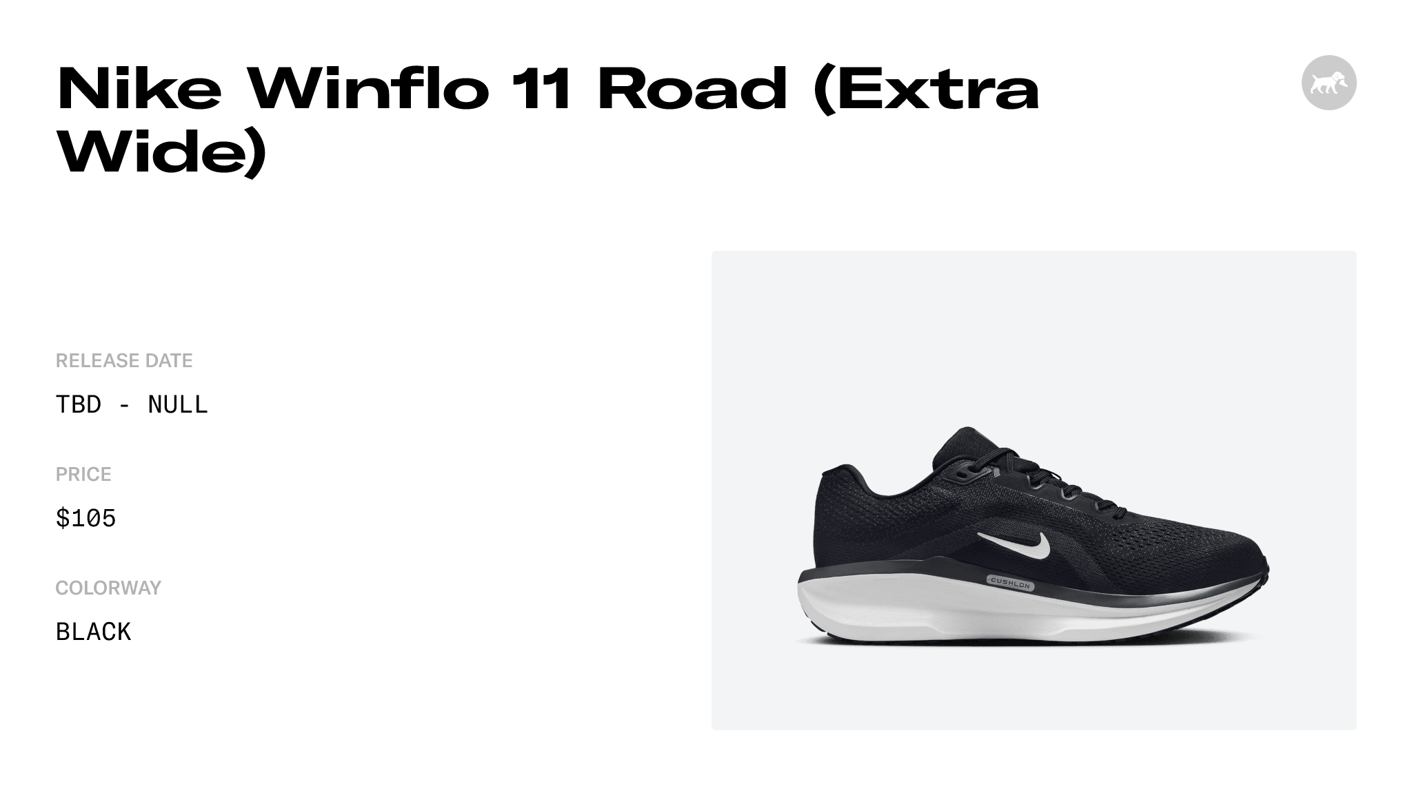 Nike Winflo 11 Road (Extra Wide) - FQ8937-001 Release Info
