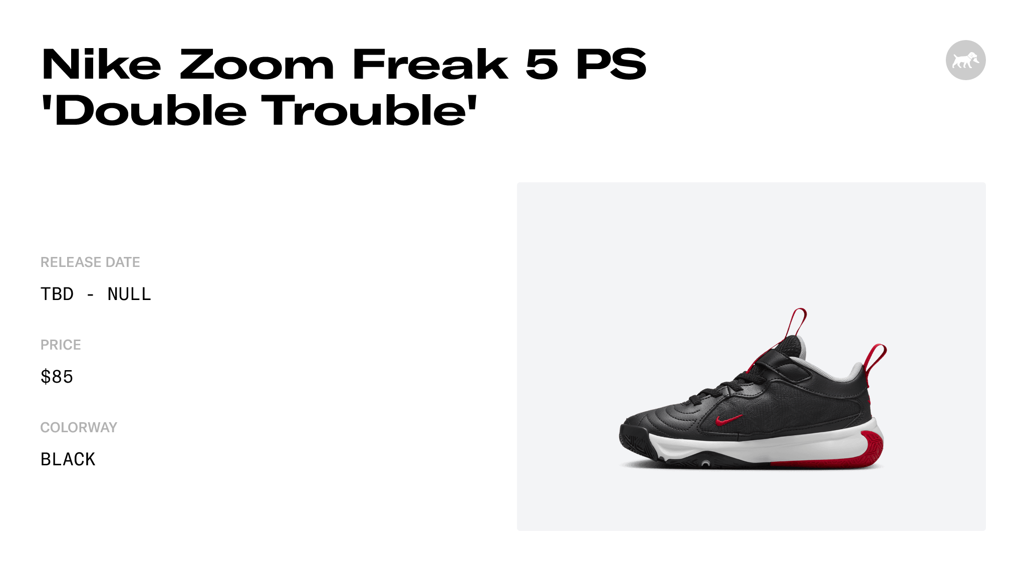 Nike Zoom Freak 5 PS 'Double Trouble' - DZ4485-004 Release Info