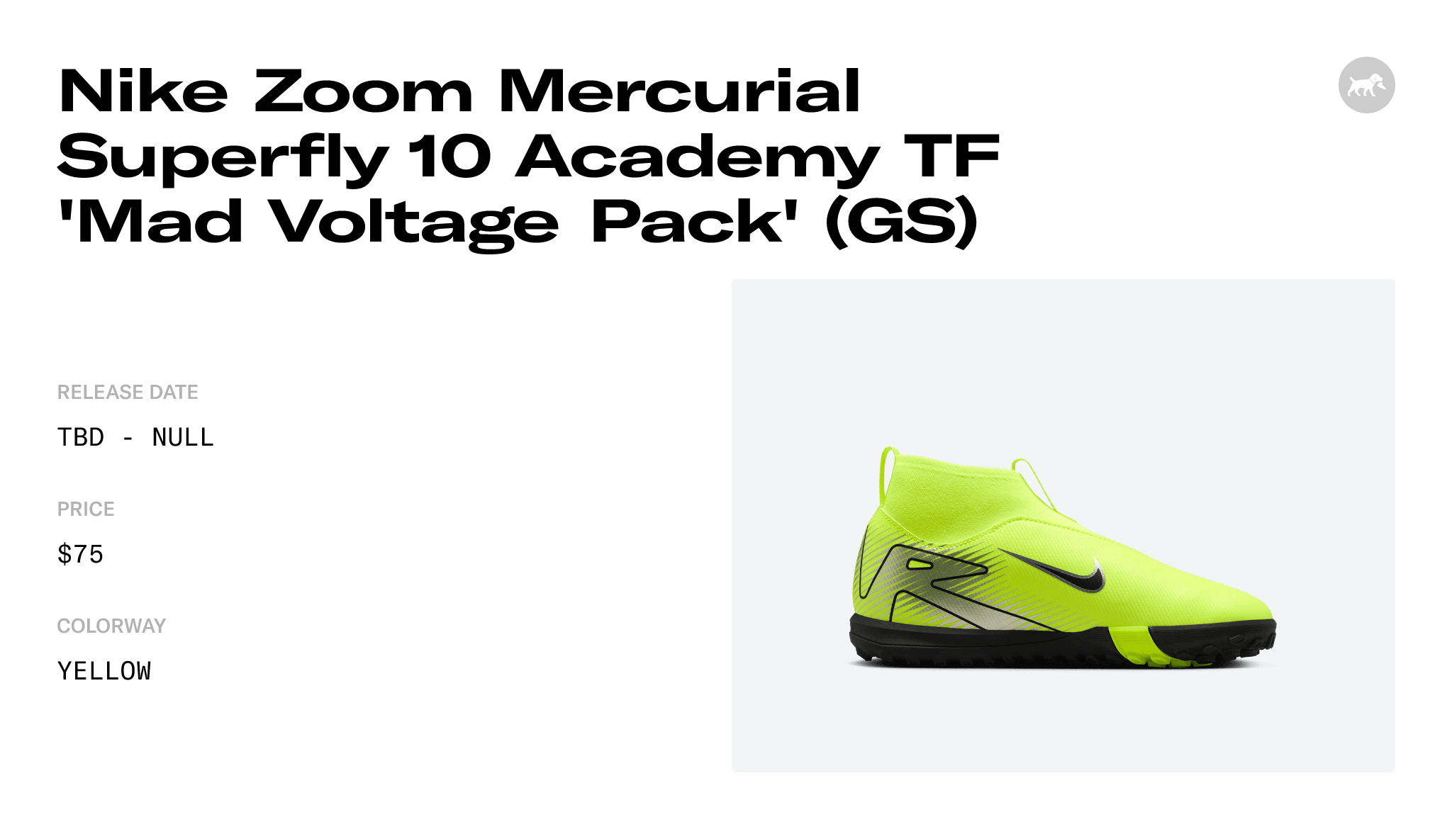Nike Zoom Mercurial Superfly 10 Academy TF 'Mad Voltage Pack' (GS ...