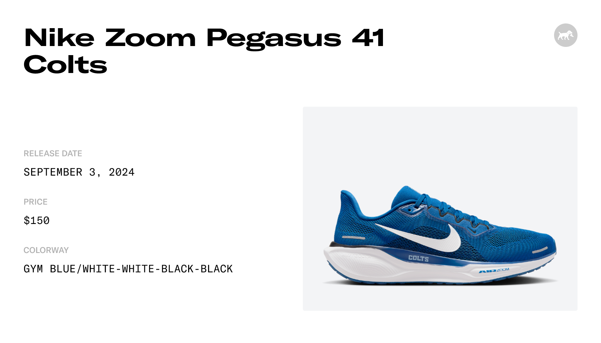 Nike Zoom Pegasus 41 Colts - FZ5080-400 Raffles & Where to Buy