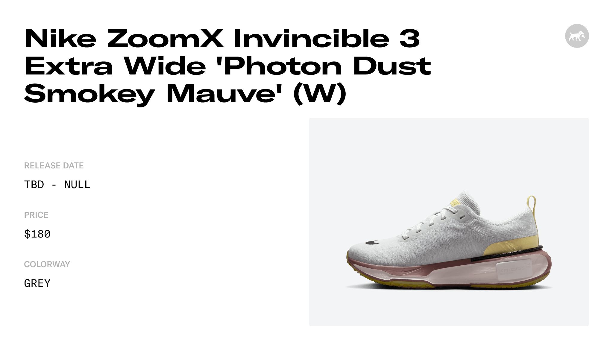 Nike ZoomX Invincible 3 Extra Wide 'Photon Dust Smokey Mauve' (W ...