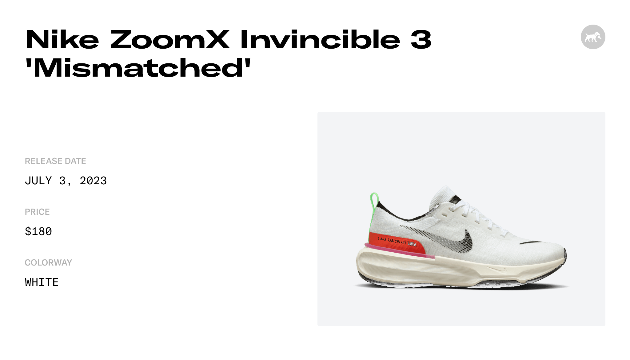 Nike ZoomX Invincible 3 'Mismatched' - FJ1046-100 Raffles & Where to Buy