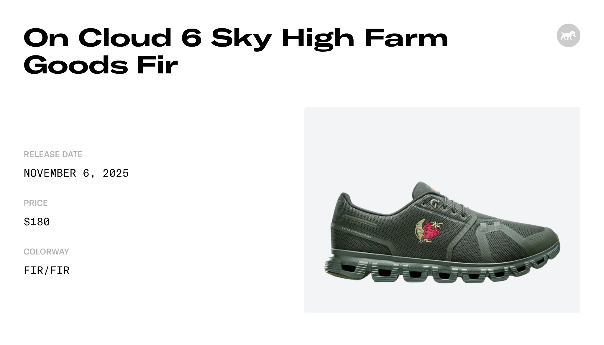 On Cloud 6 Sky High Farm Goods Fir - 3MF31105030 Raffles & Where to Buy