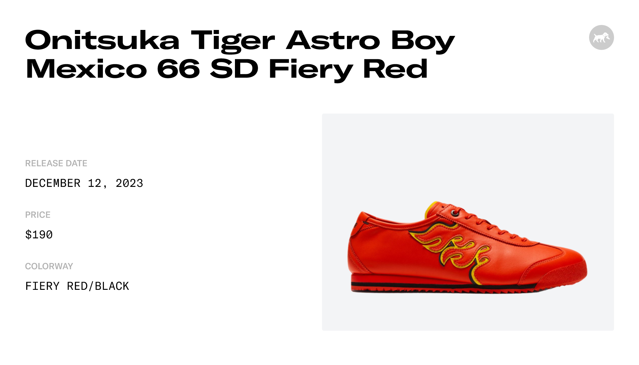 Onitsuka Tiger Astro Boy Mexico 66 SD Fiery Red - 1183C227-600