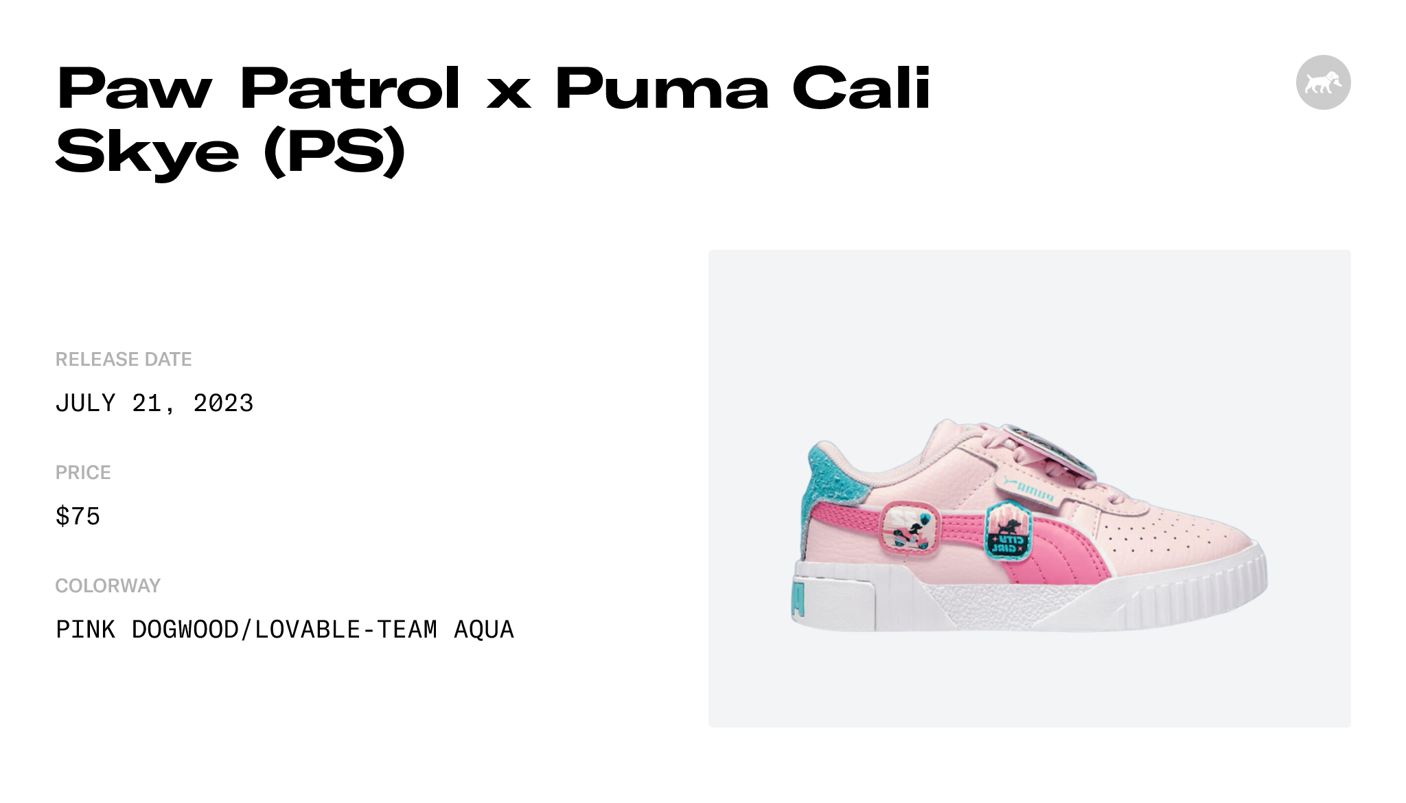 Paw Patrol x Puma Cali Skye (PS) - 395038-01 Raffles & Where to Buy