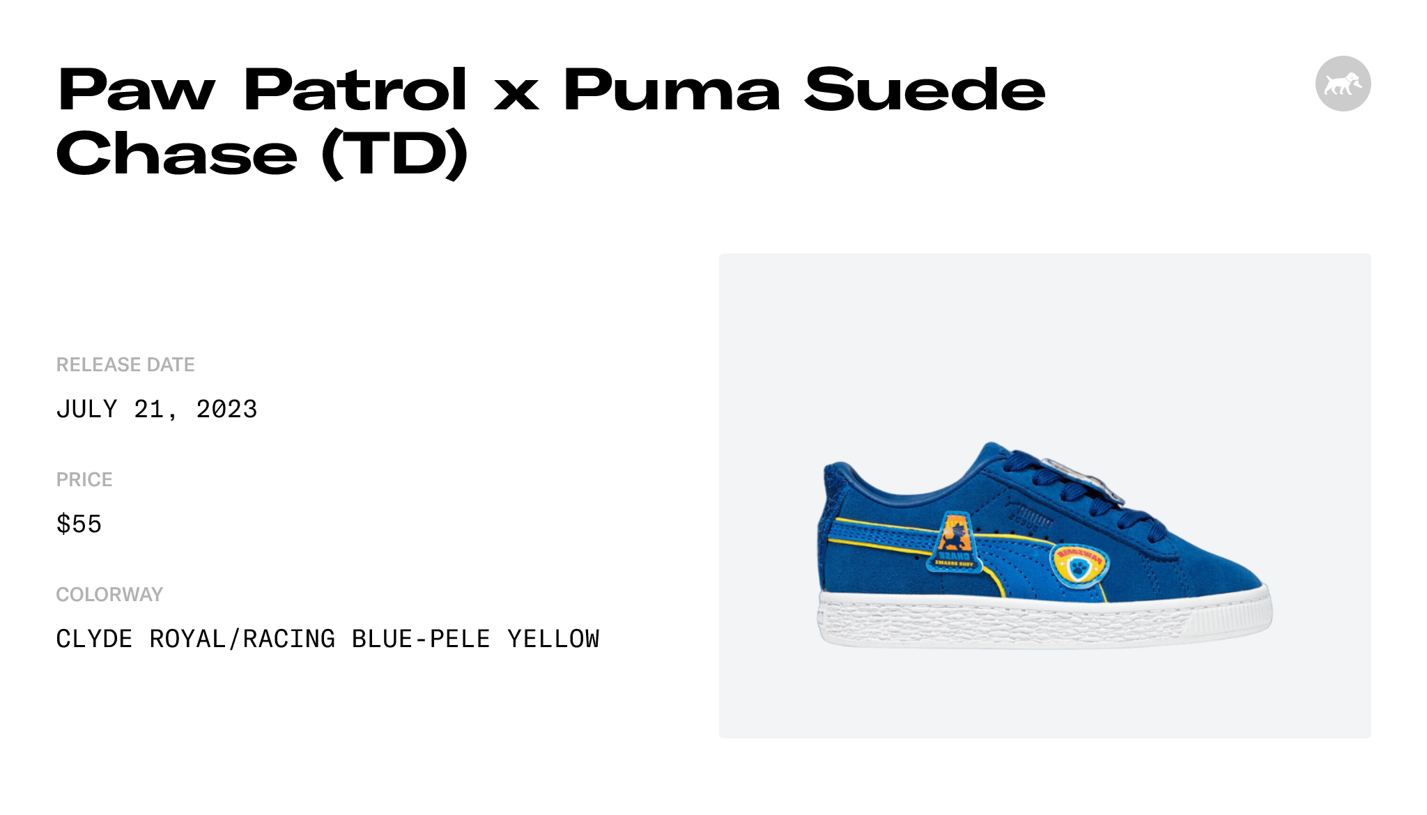 Paw Patrol x Puma Suede Chase (TD) - 394992-01 Raffles & Where to Buy