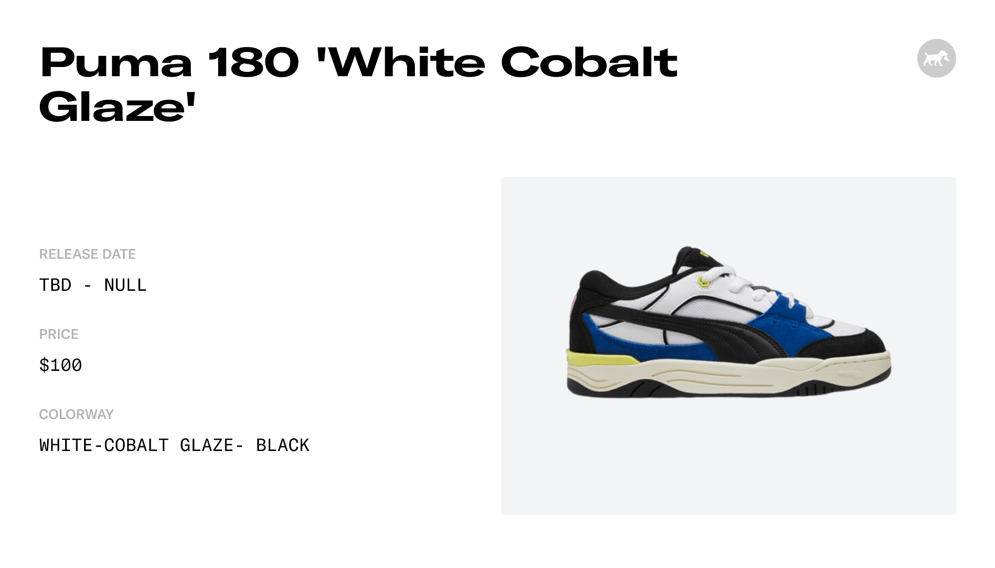 Puma 180 'White Cobalt Glaze' - 389267-19 Release Info
