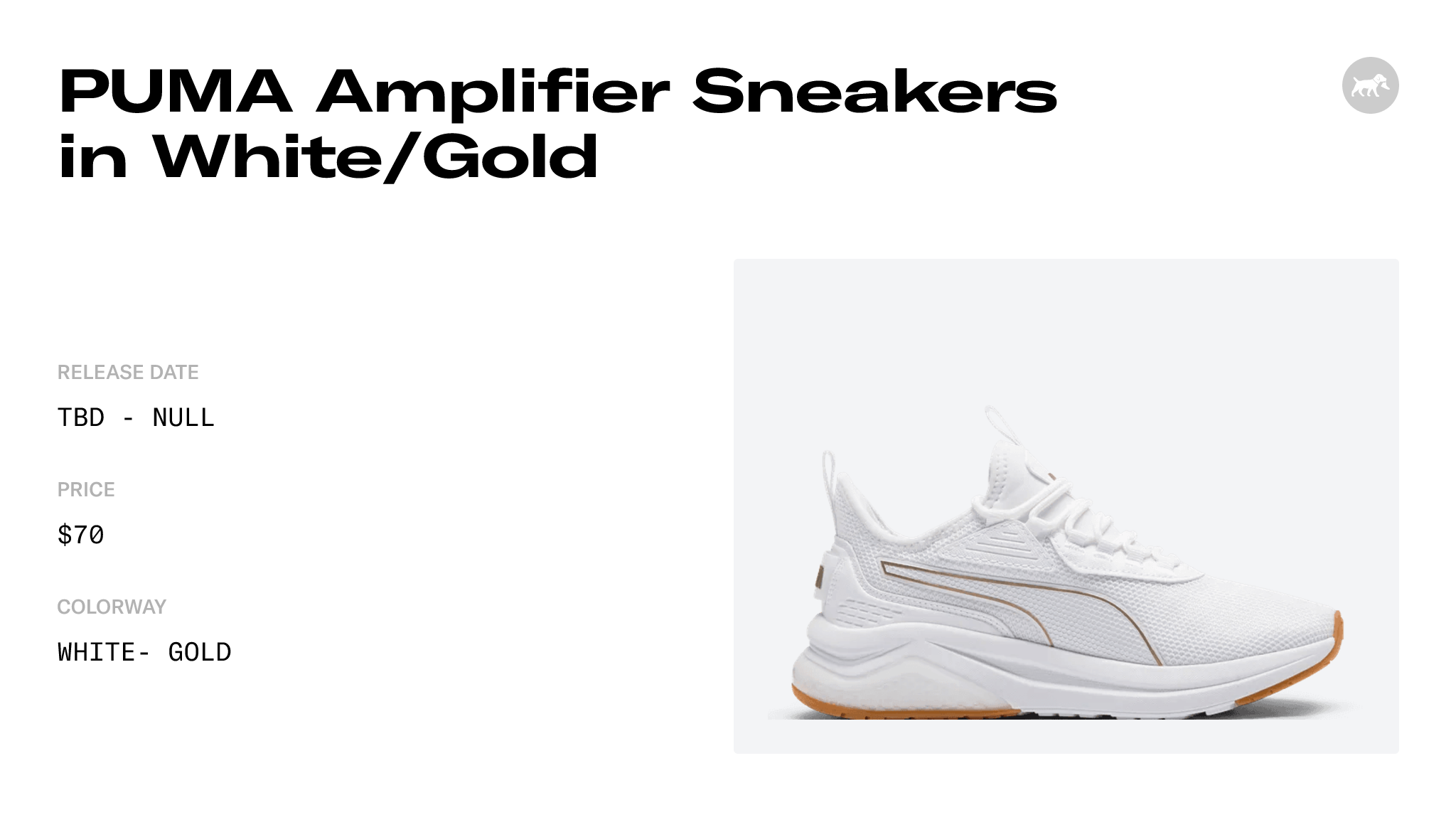 PUMA Amplifier Sneakers in White/Gold - 397681-13 Release Info
