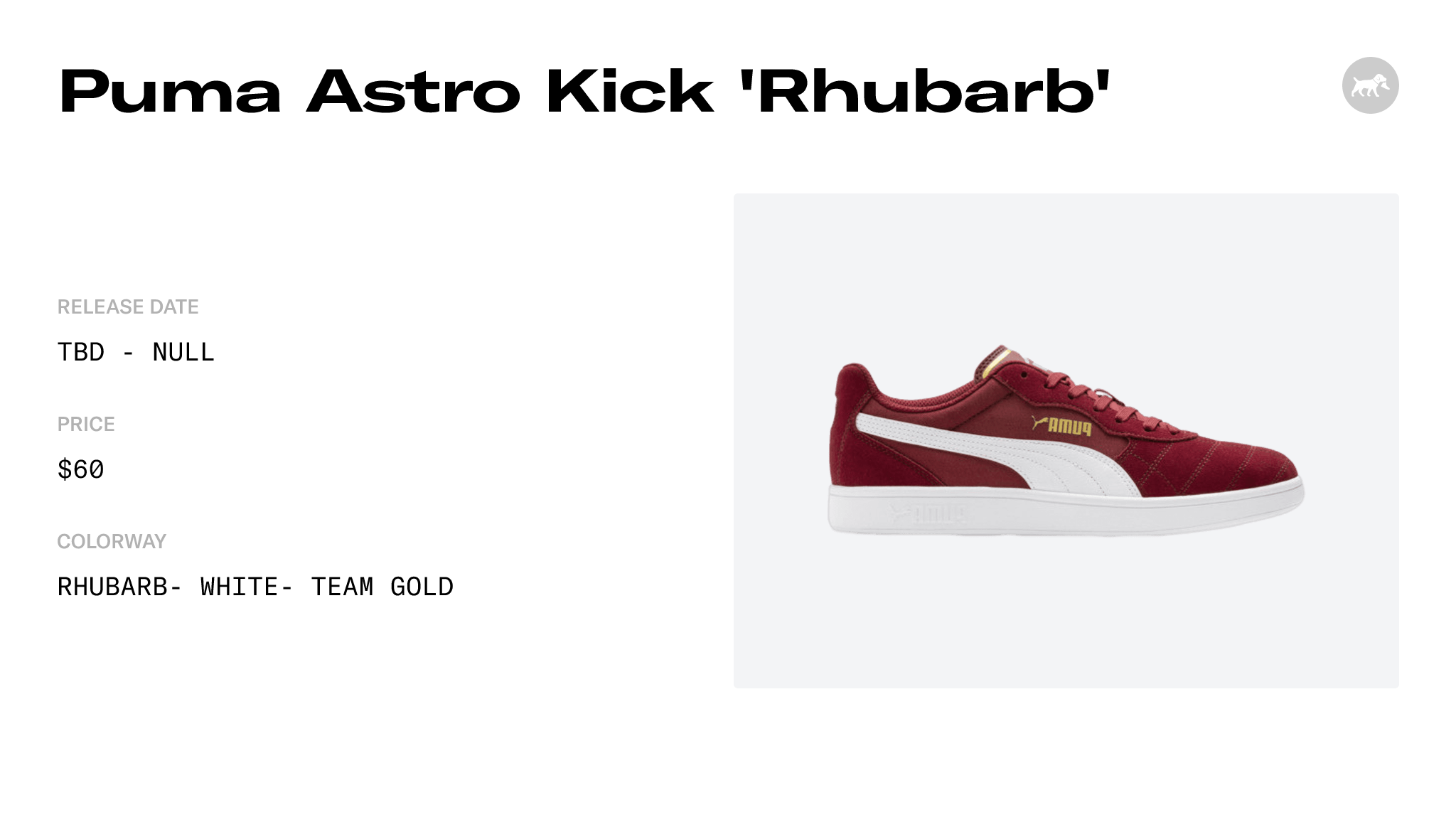 Puma Astro Kick 'Rhubarb' - 369115-07 Release Info