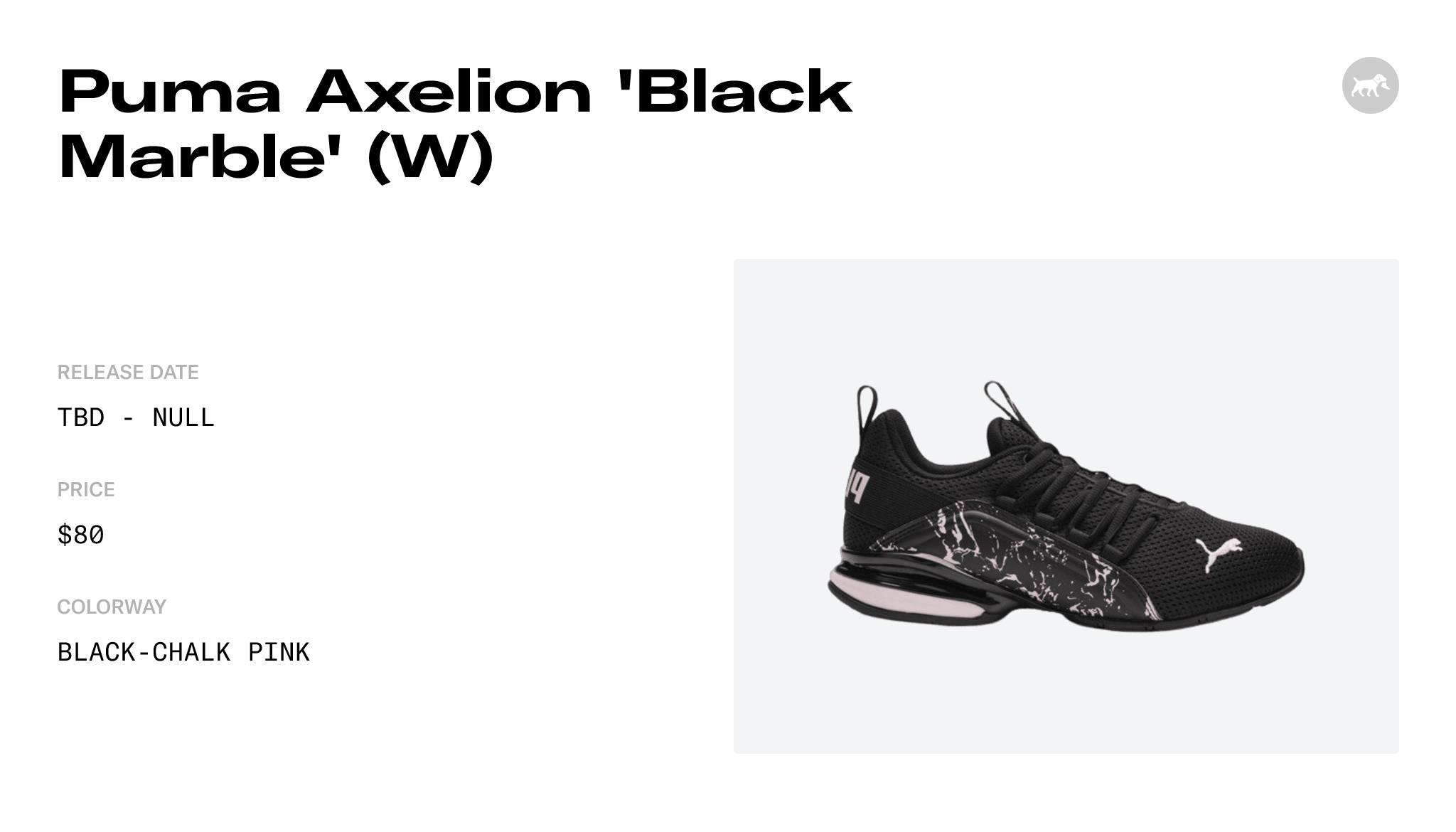 Puma Axelion 'Black Marble' (W) - 377197-02 Release Info