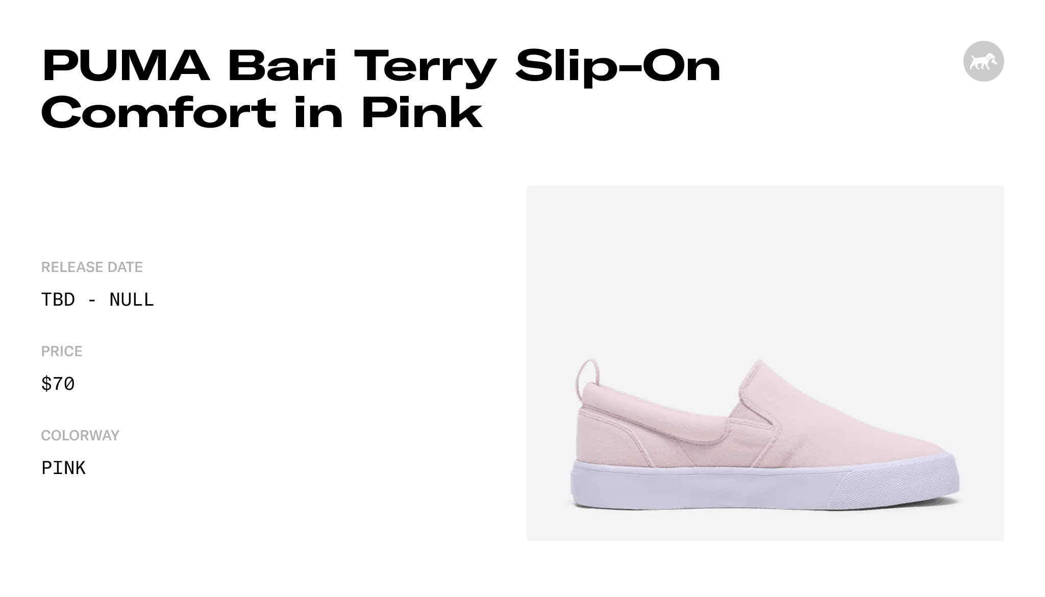 PUMA Bari Terry Slip-On Comfort in Pink - 393785-05 Release Info