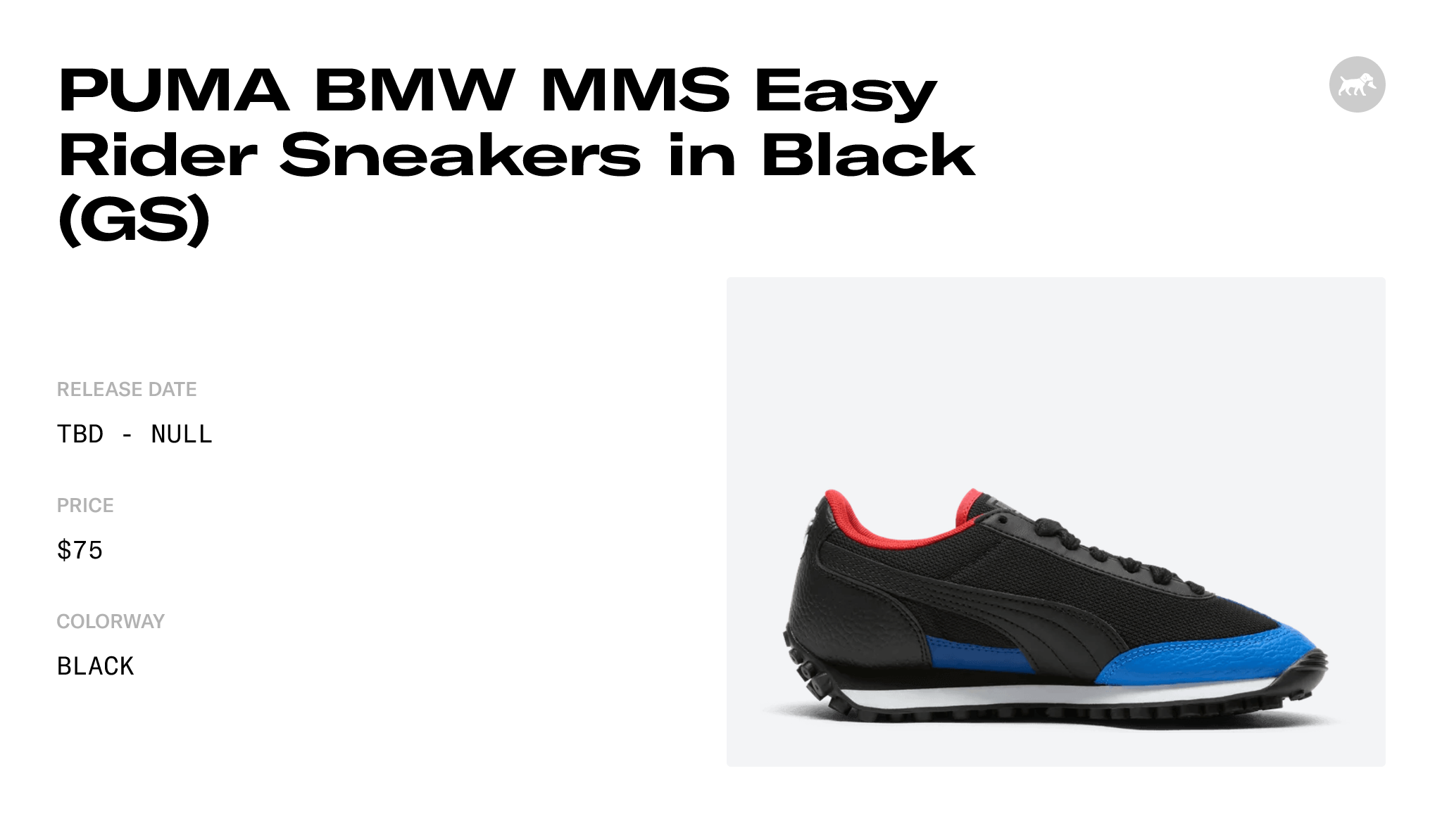 PUMA BMW MMS Easy Rider Sneakers in Black (GS) - 309052-01 Release Info